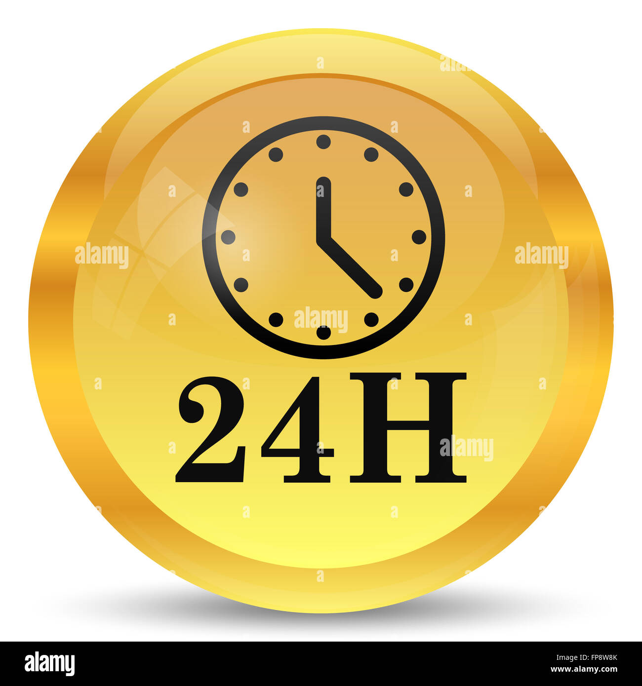 24H clock icon. Internet button on white background Stock Photo - Alamy