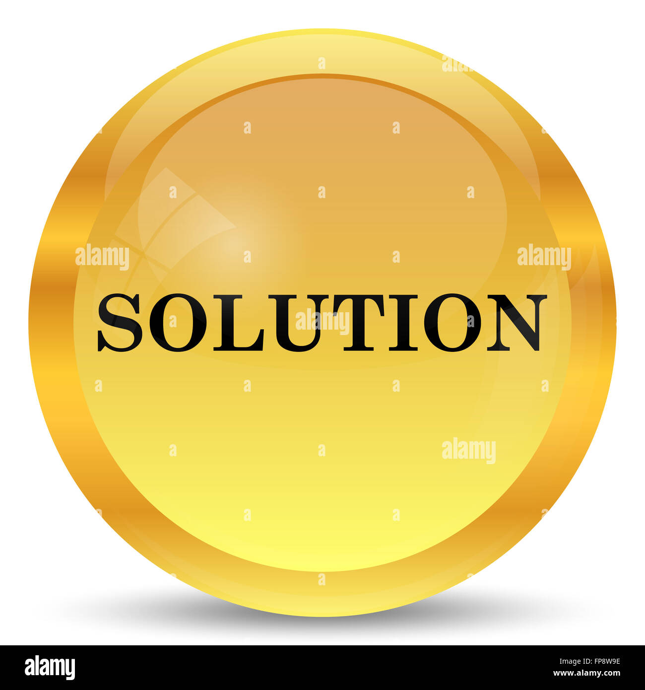 Solution icon. Internet button on white background Stock Photo - Alamy
