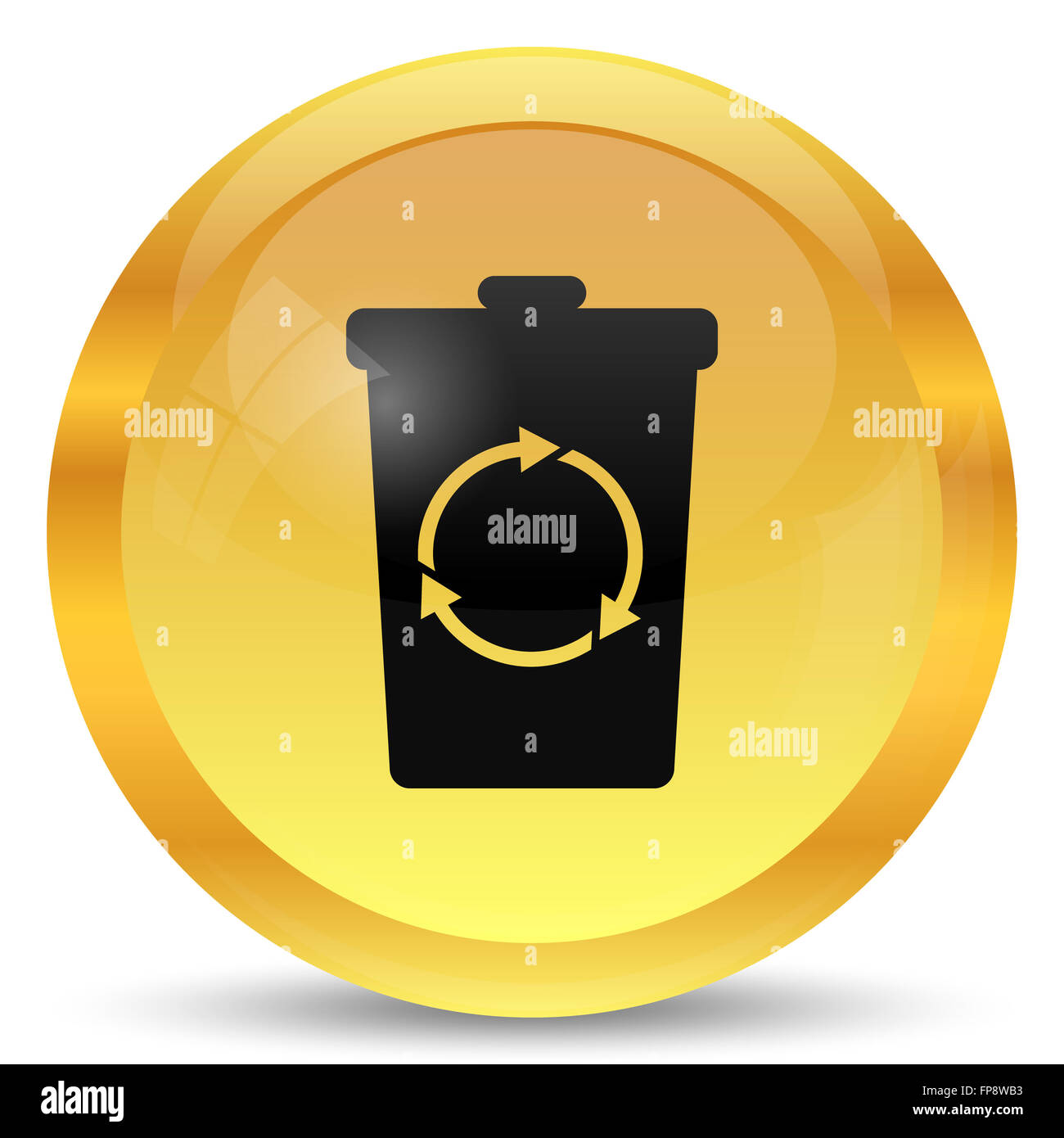 Recycle bin icon. Internet button on white background Stock Photo - Alamy