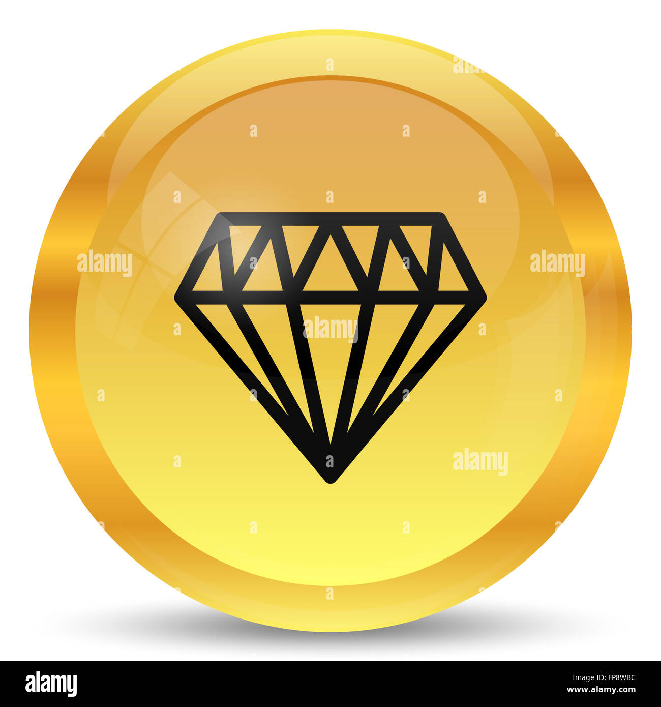 Diamond icon. Internet button on white background Stock Photo - Alamy