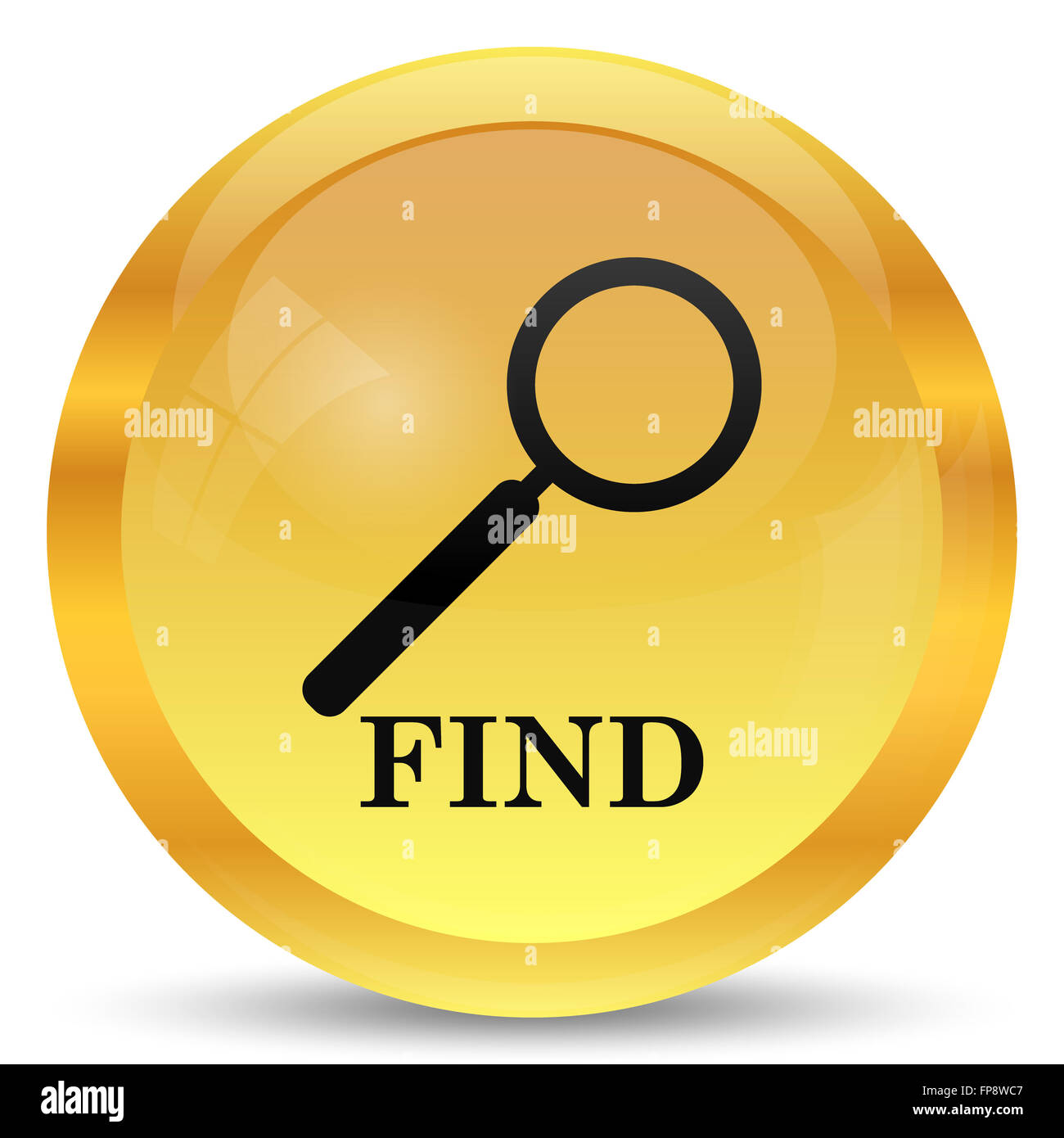 Find icon. Internet button on white background Stock Photo - Alamy