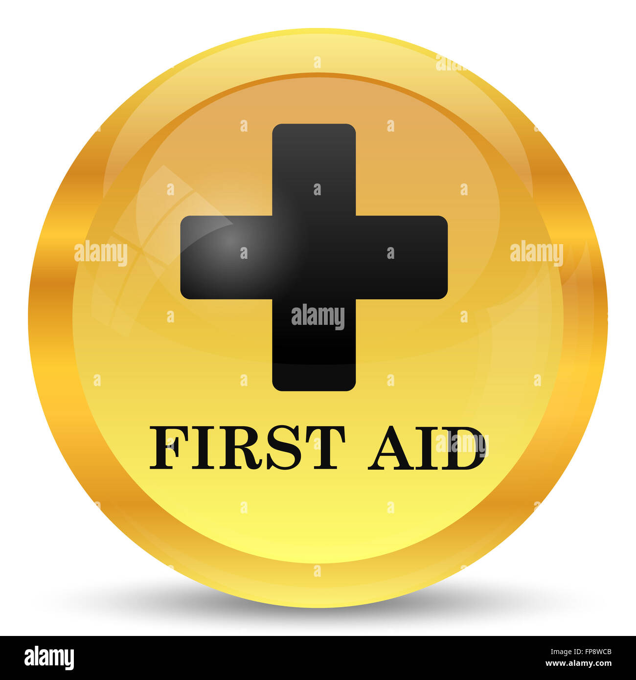 First aid icon. Internet button on white background Stock Photo - Alamy
