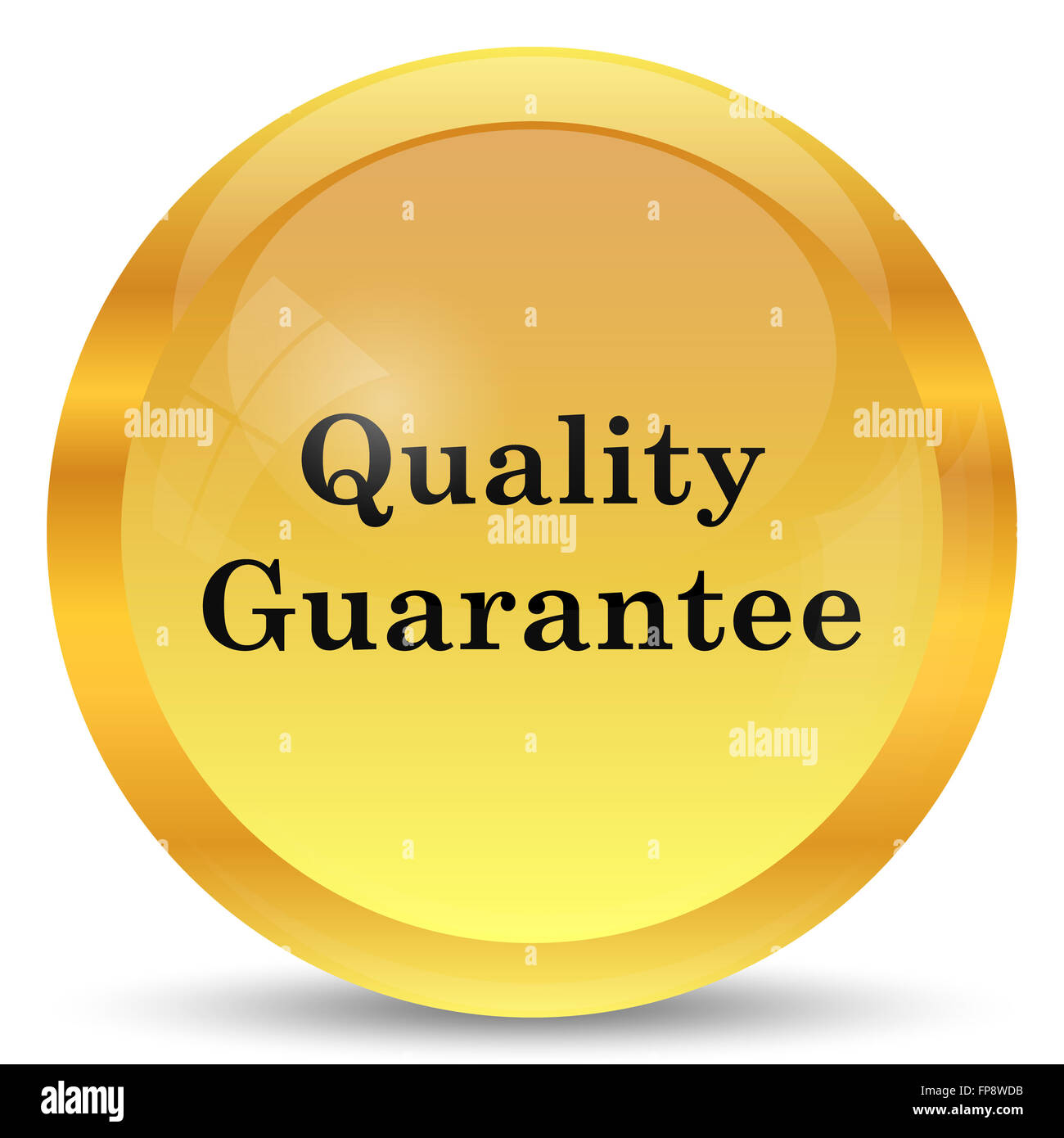 Quality guarantee icon. Internet button on white background Stock Photo ...