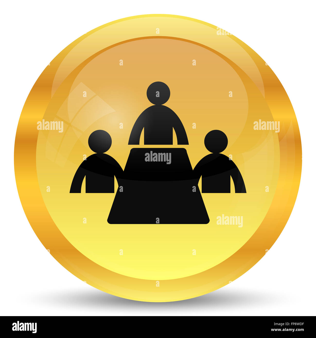 Meeting room icon. Internet button on white background Stock Photo - Alamy