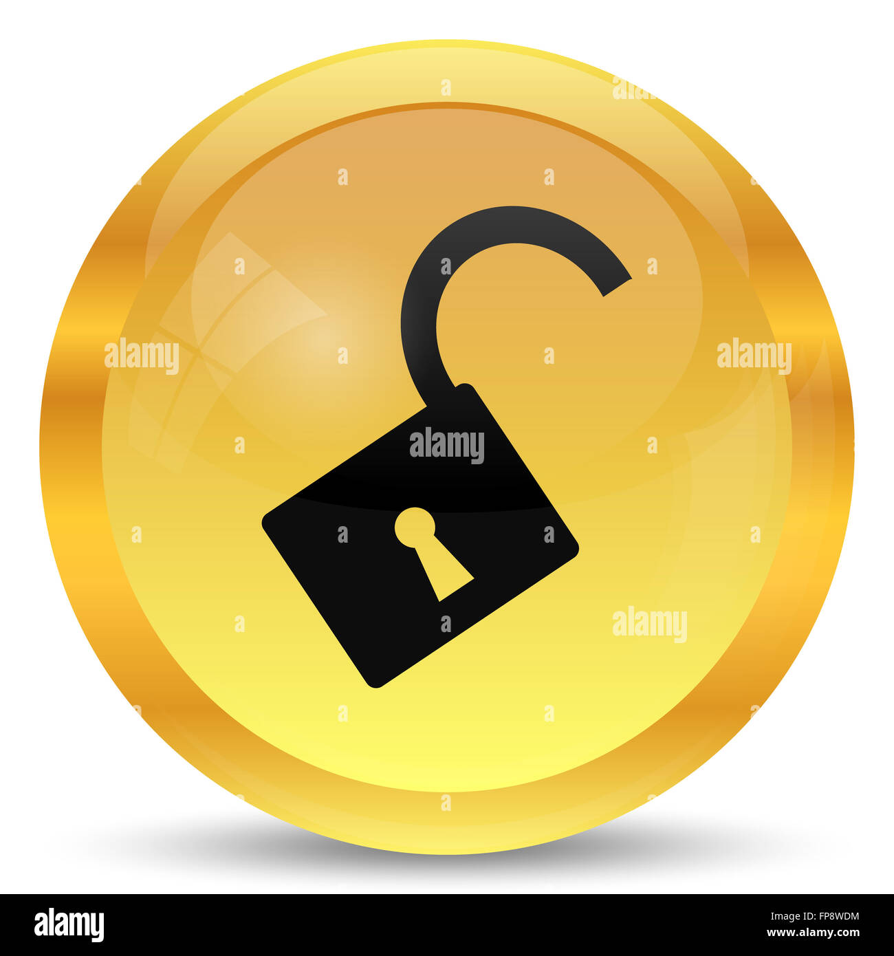 Open lock icon. Internet button on white background Stock Photo - Alamy