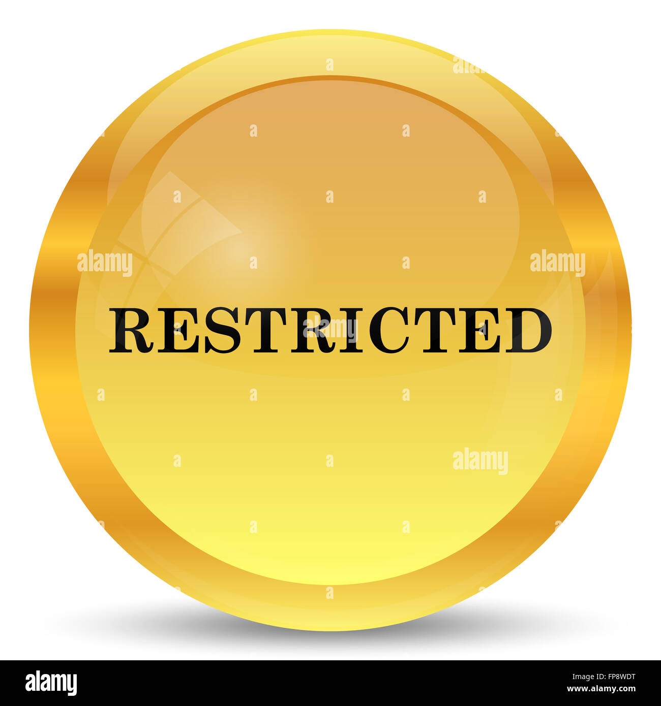 Restricted icon. Internet button on white background Stock Photo - Alamy
