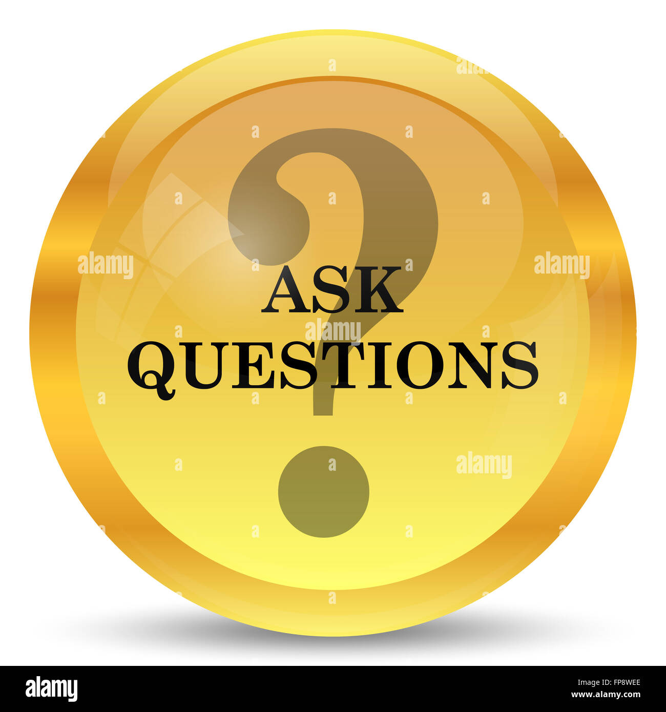 Ask questions icon. Internet button on white background Stock Photo - Alamy