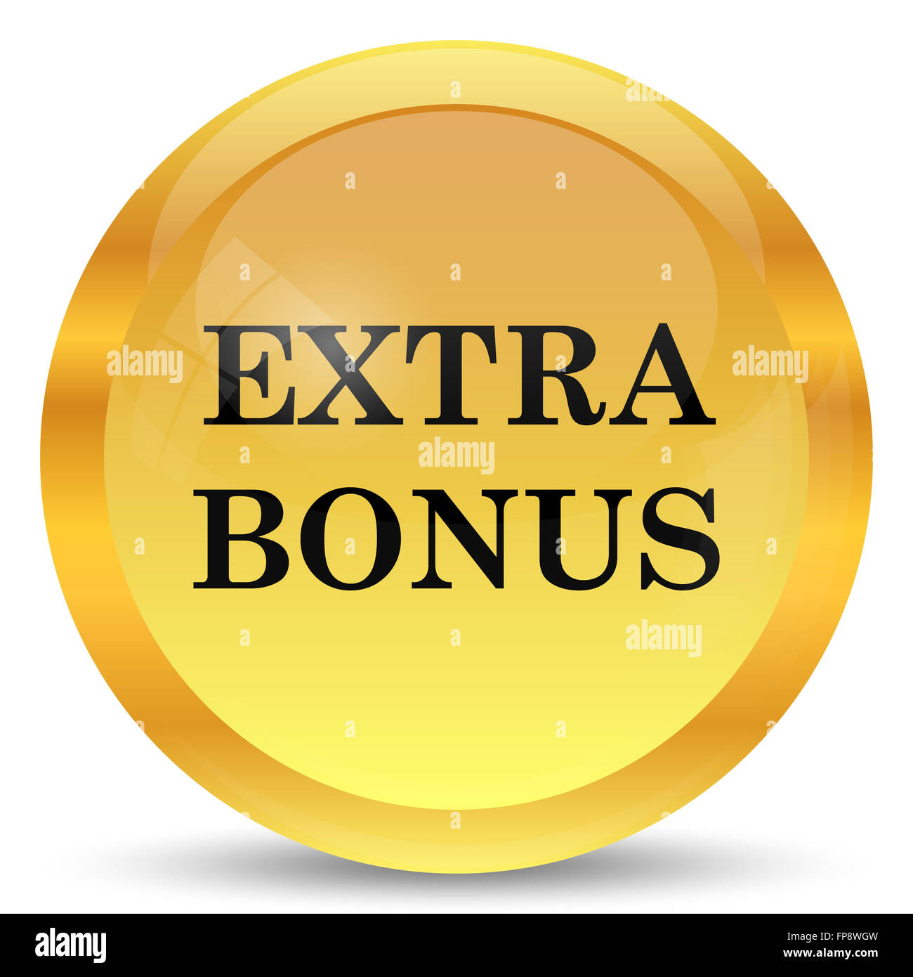Extra bonus icon. Internet button on white background Stock Photo - Alamy