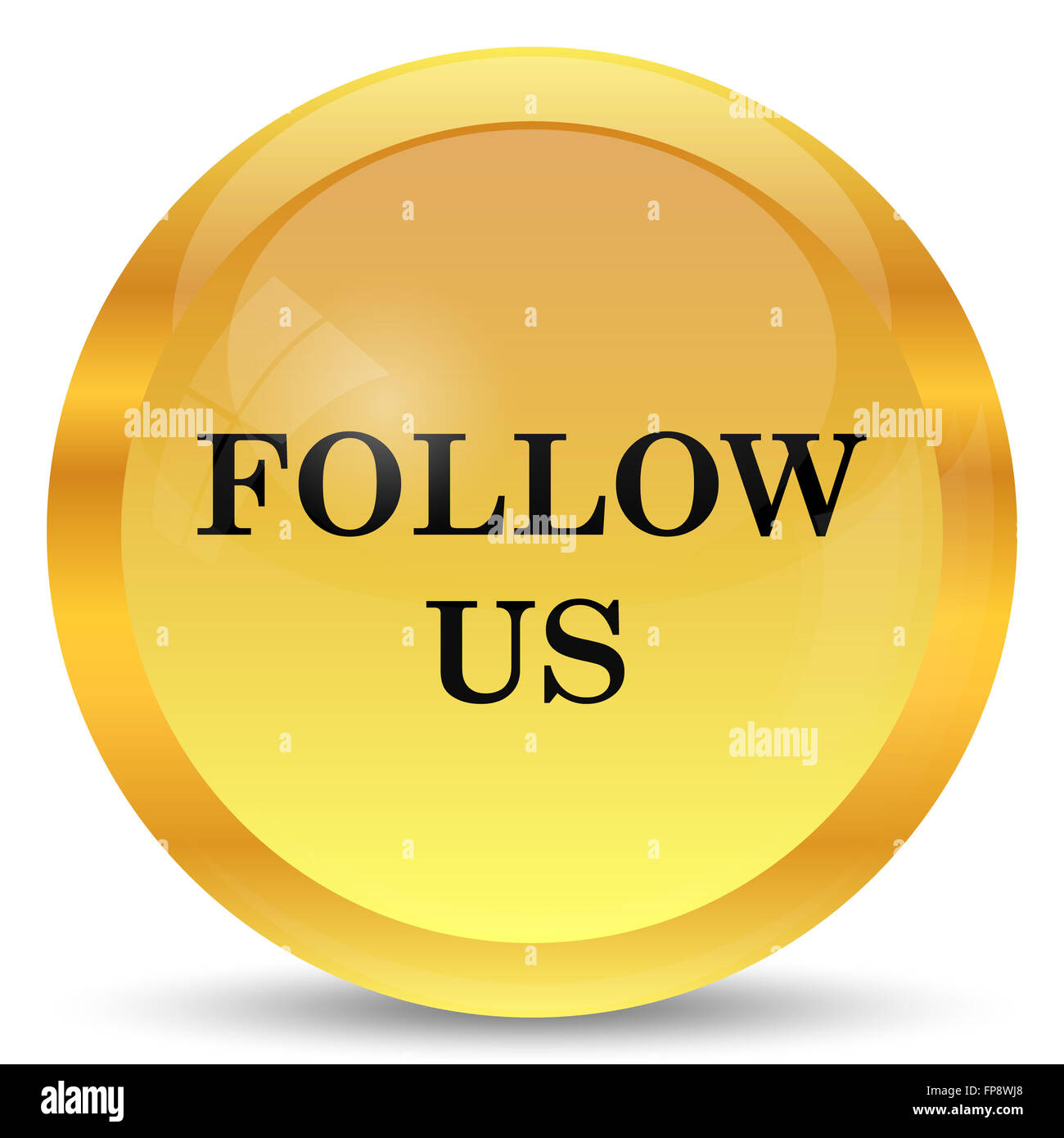 Follow us icon. Internet button on white background Stock Photo - Alamy