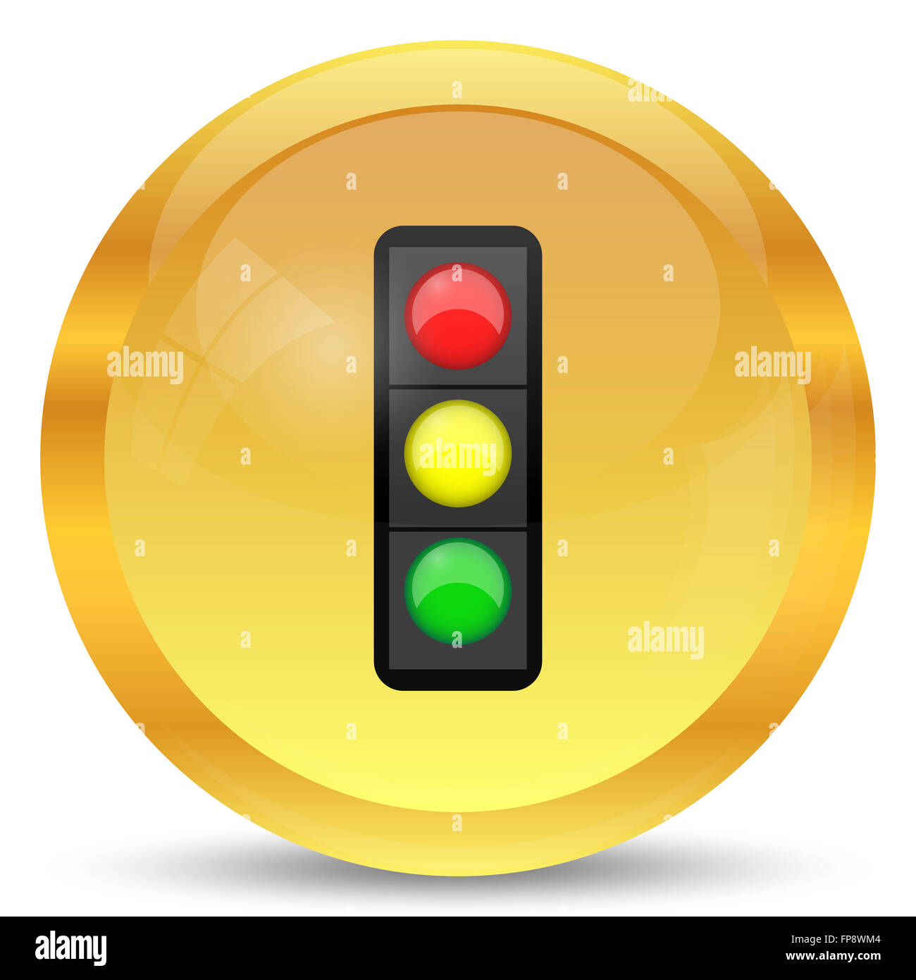 Traffic light icon. Internet button on white background Stock Photo - Alamy