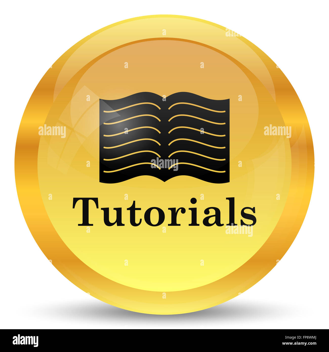 Tutorials icon. Internet button on white background Stock Photo - Alamy