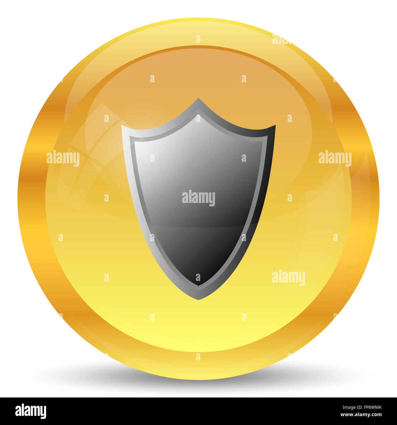Shield icon. Internet button on white background Stock Photo - Alamy