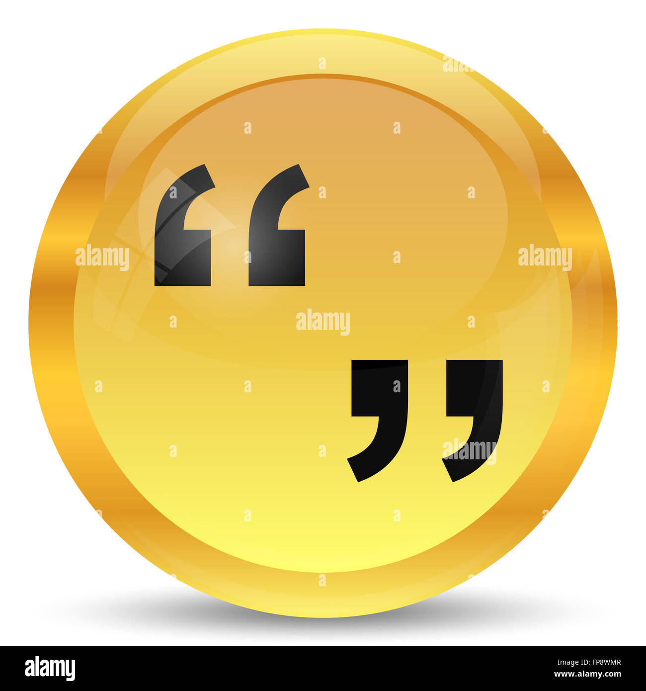 Quotation marks icon. Internet button on white background Stock Photo ...