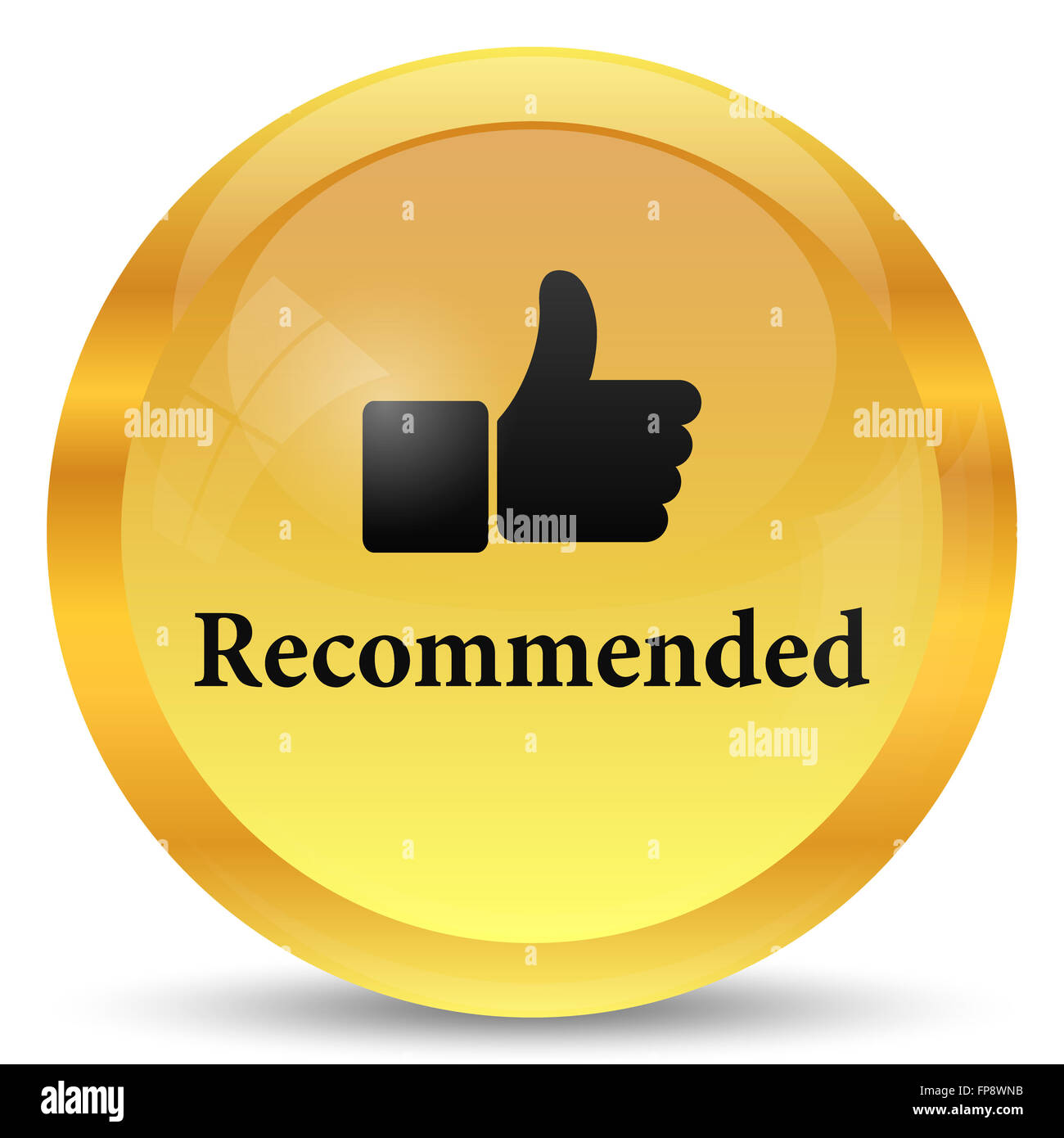 Recommended icon. Internet button on white background Stock Photo - Alamy
