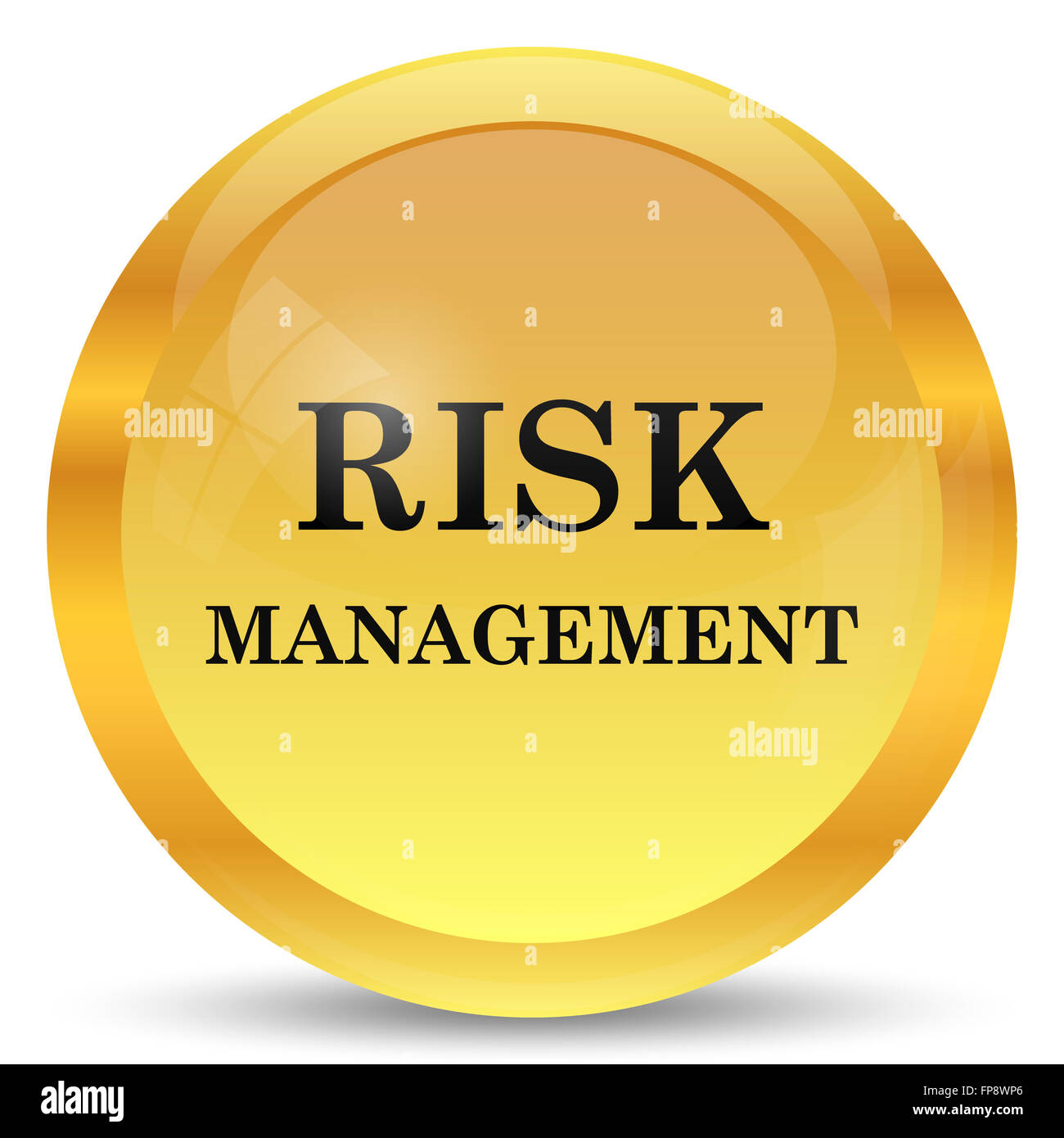 Risk management icon. Internet button on white background Stock Photo ...
