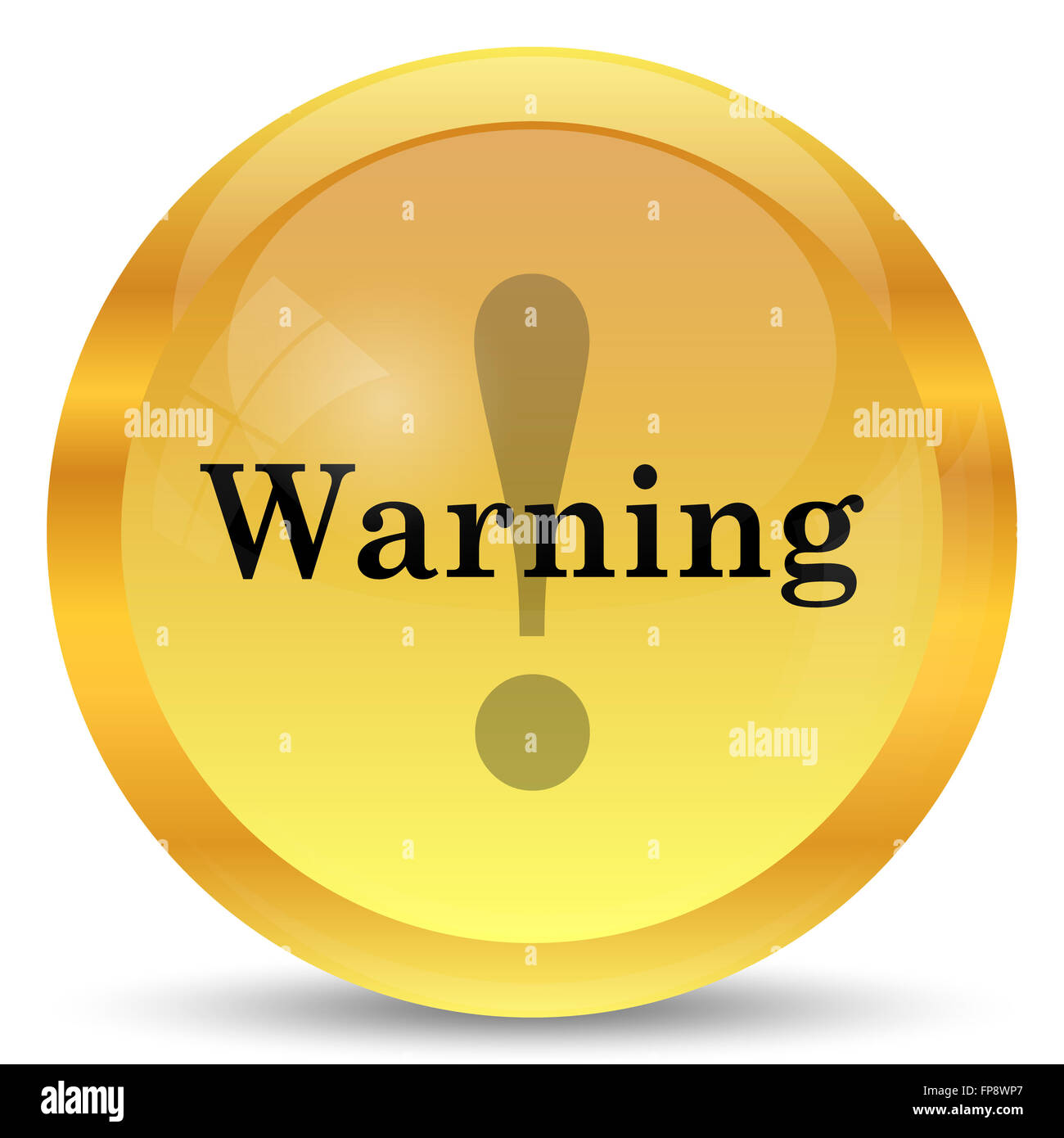 Warning icon. Internet button on white background Stock Photo - Alamy
