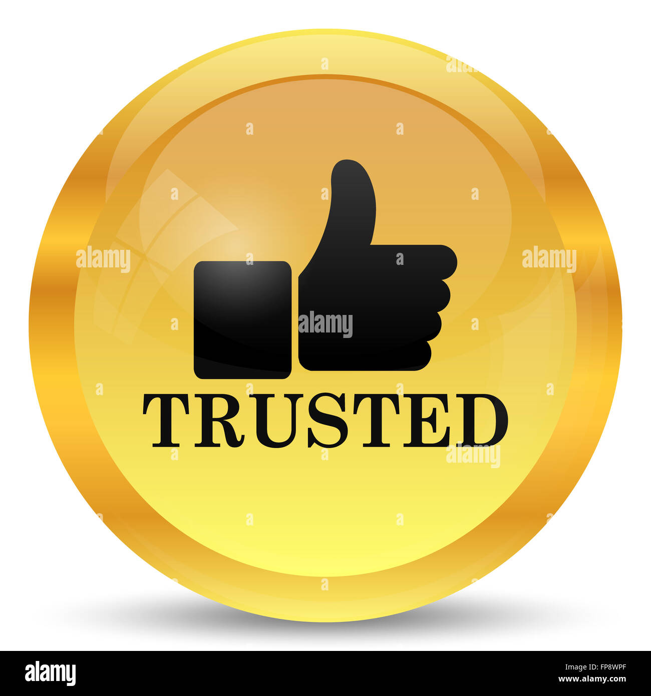 Trusted icon. Internet button on white background Stock Photo - Alamy