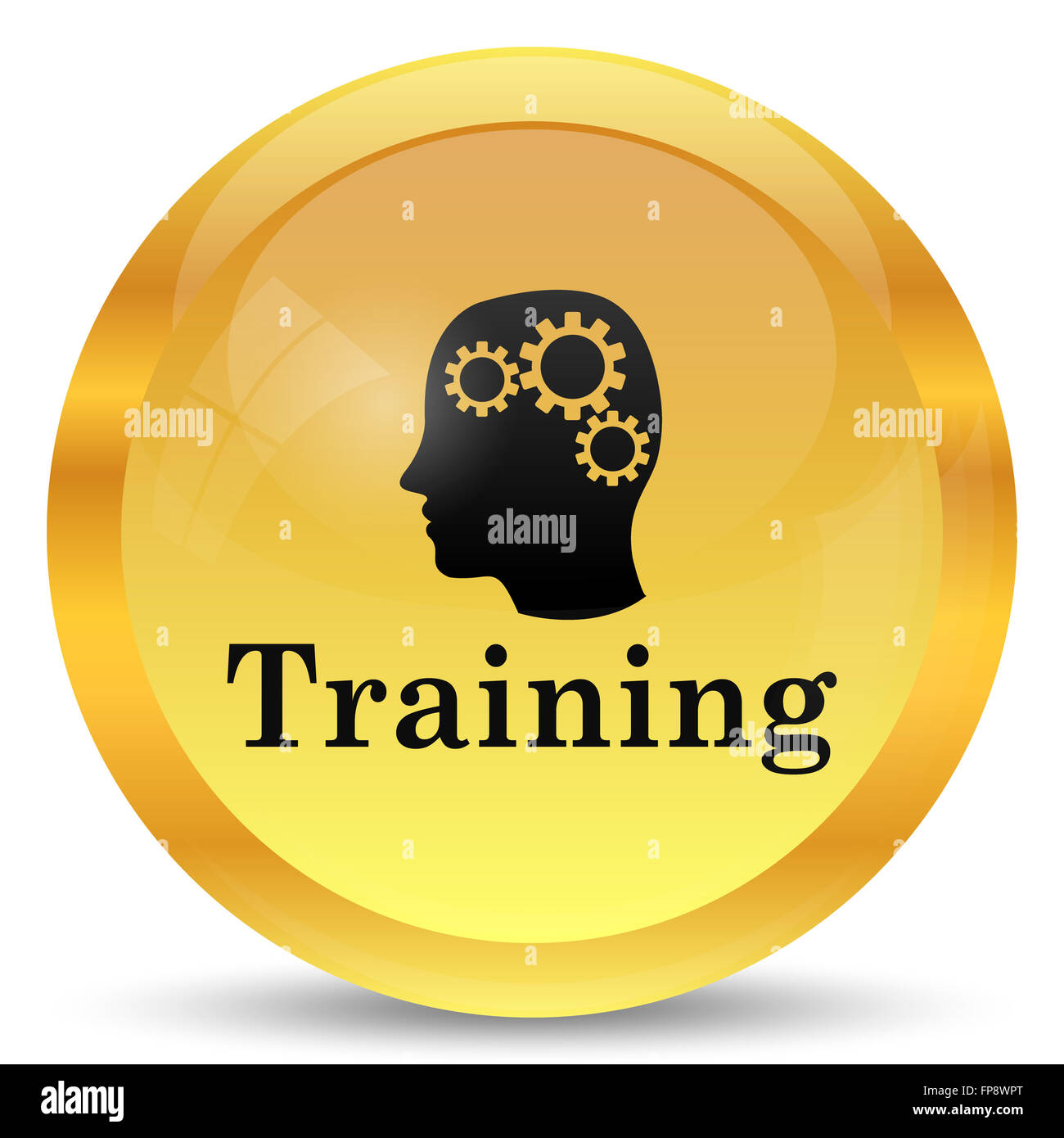 Training icon. Internet button on white background Stock Photo - Alamy