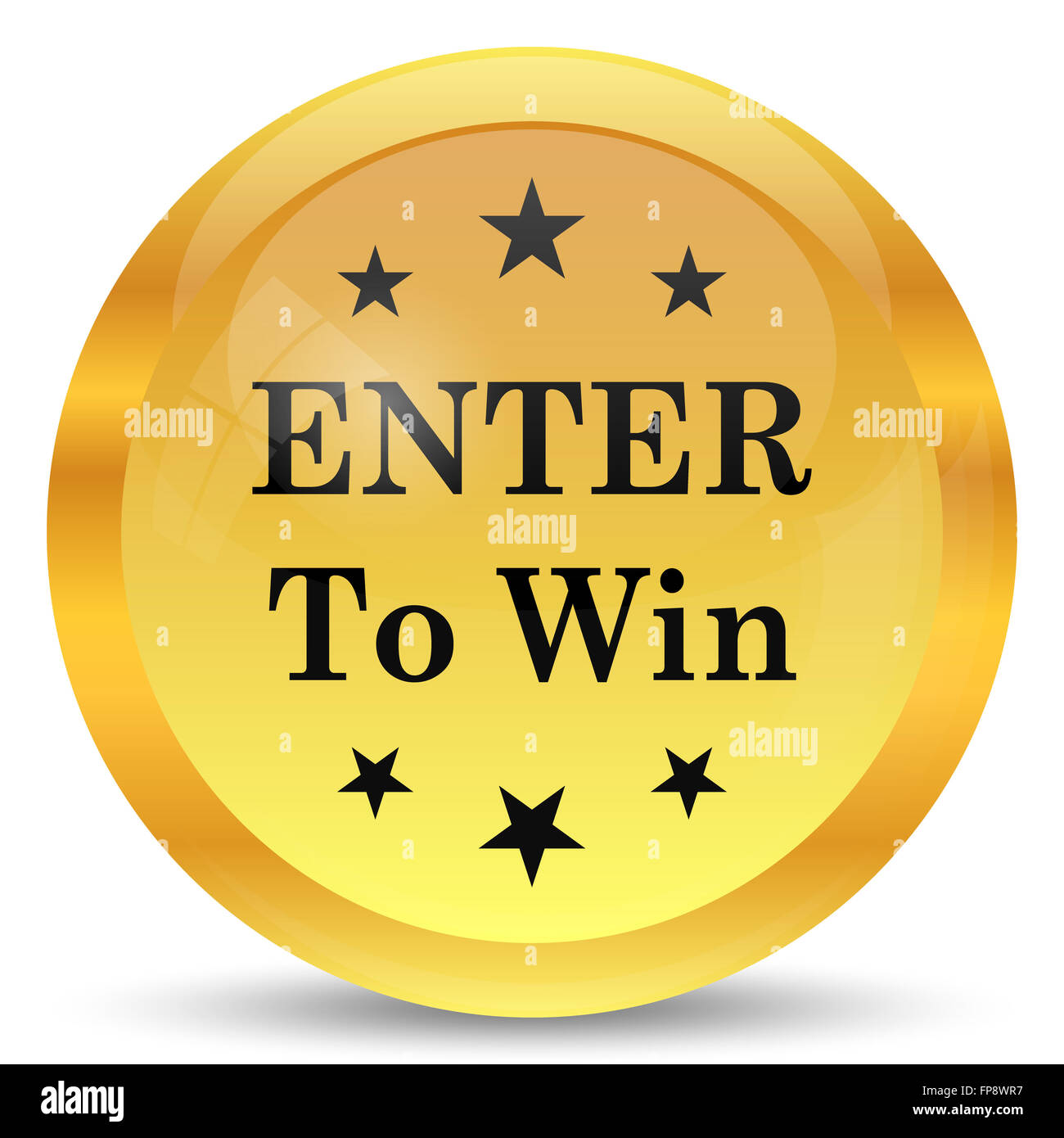Enter to win icon. Internet button on white background Stock Photo - Alamy