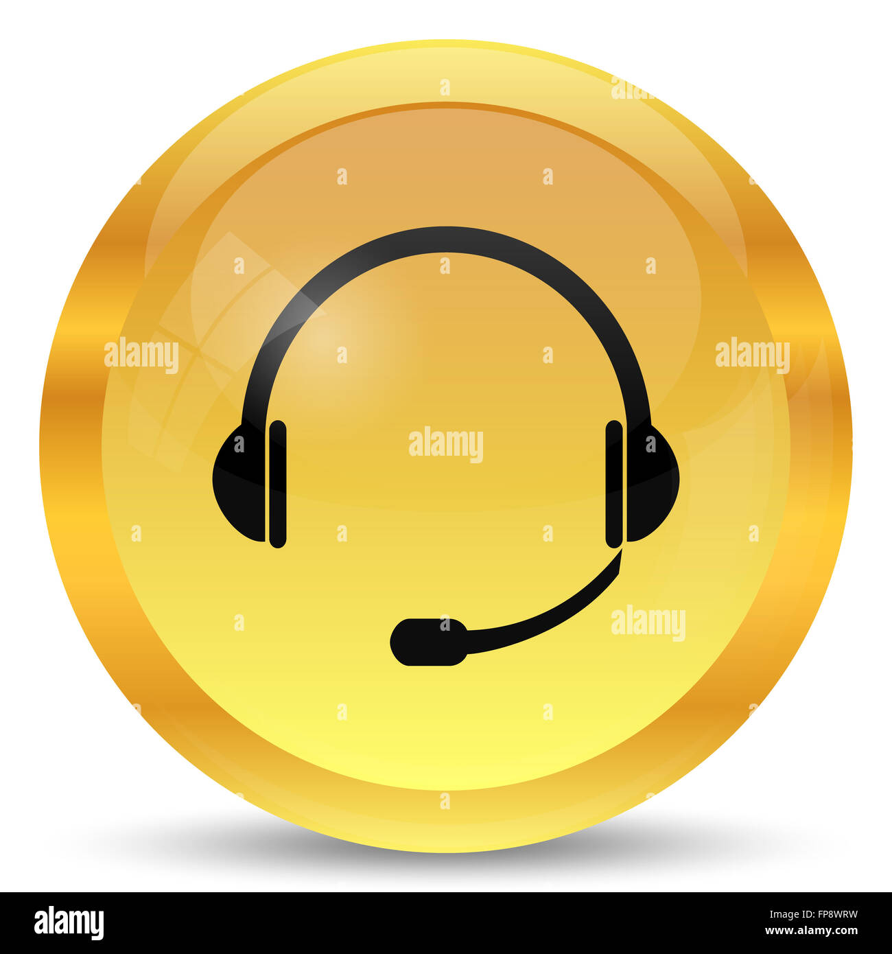 Headphones icon. Internet button on white background Stock Photo - Alamy