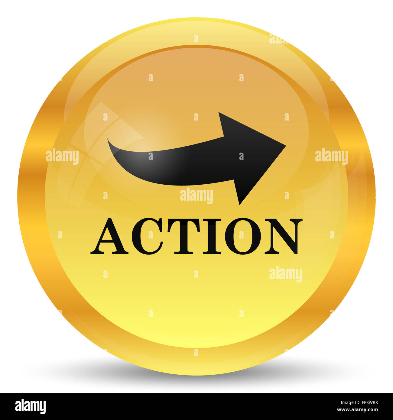 Action icon. Internet button on white background Stock Photo - Alamy