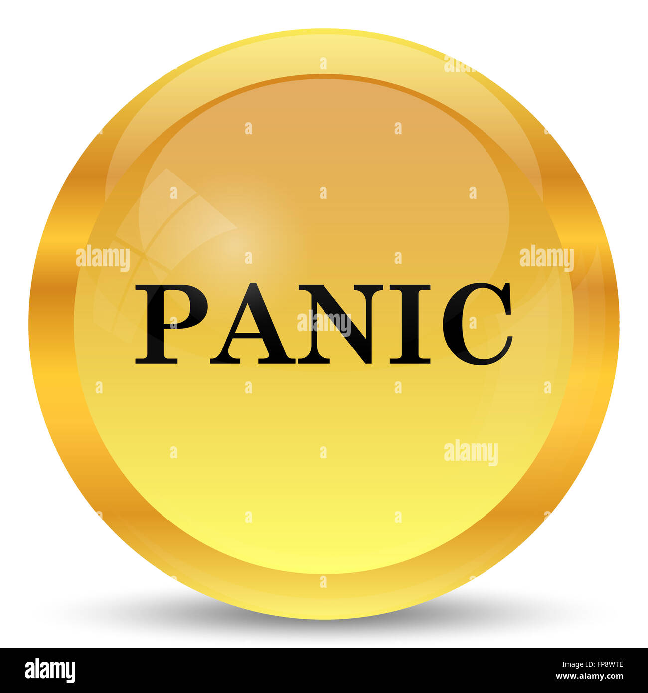 Panic icon. Internet button on white background Stock Photo - Alamy