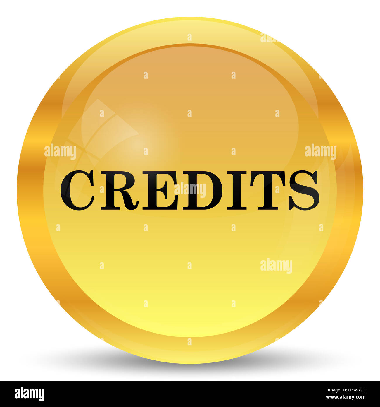 Credits icon. Internet button on white background Stock Photo - Alamy