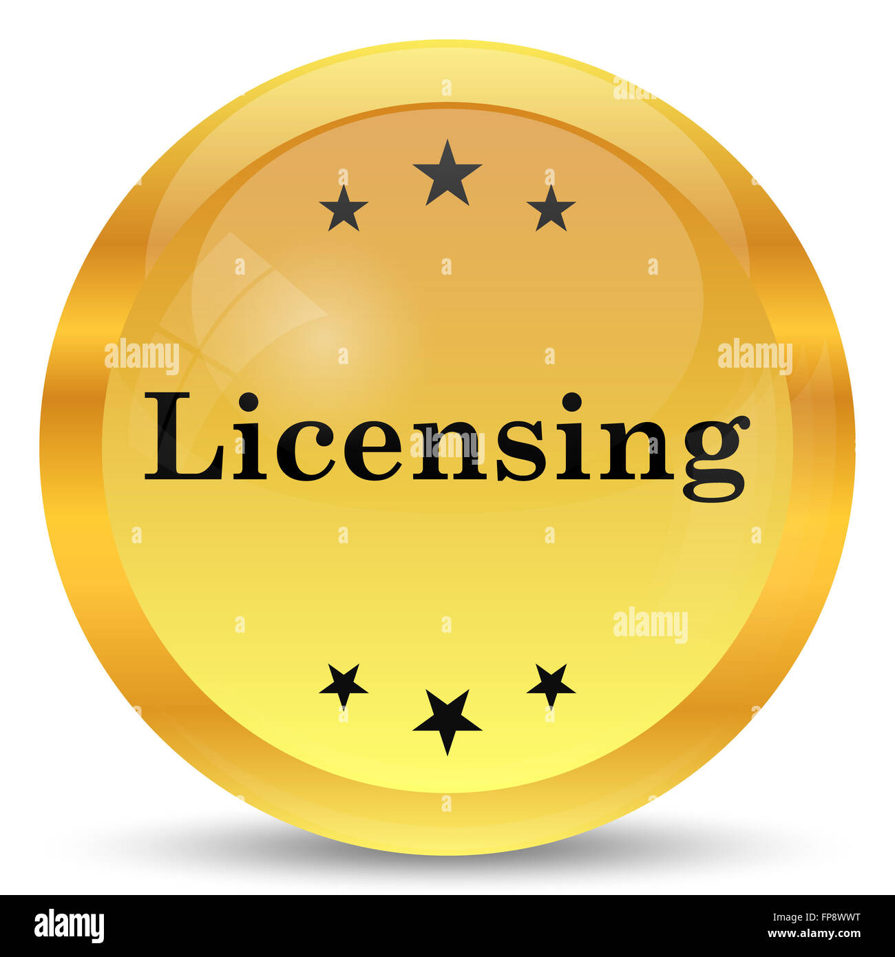 Licensing icon. Internet button on white background Stock Photo - Alamy