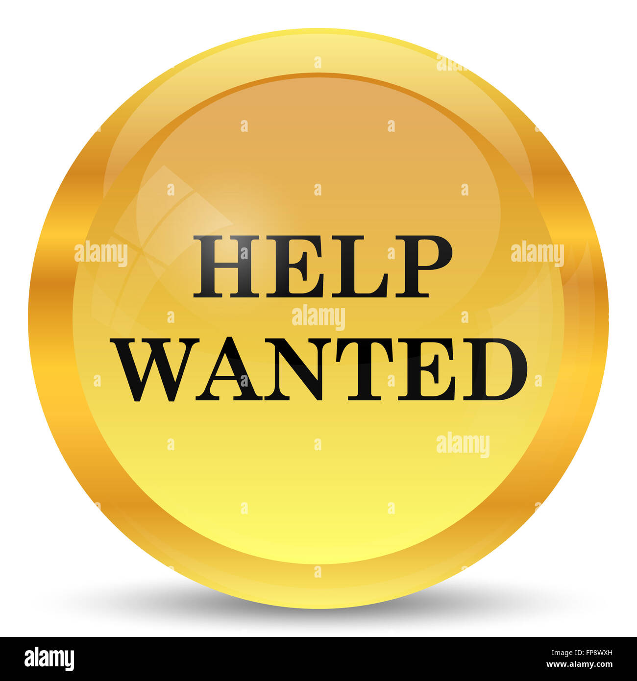 Help wanted icon. Internet button on white background Stock Photo - Alamy