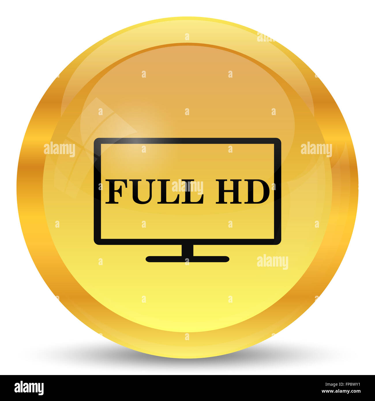 Full HD icon. Internet button on white background Stock Photo - Alamy