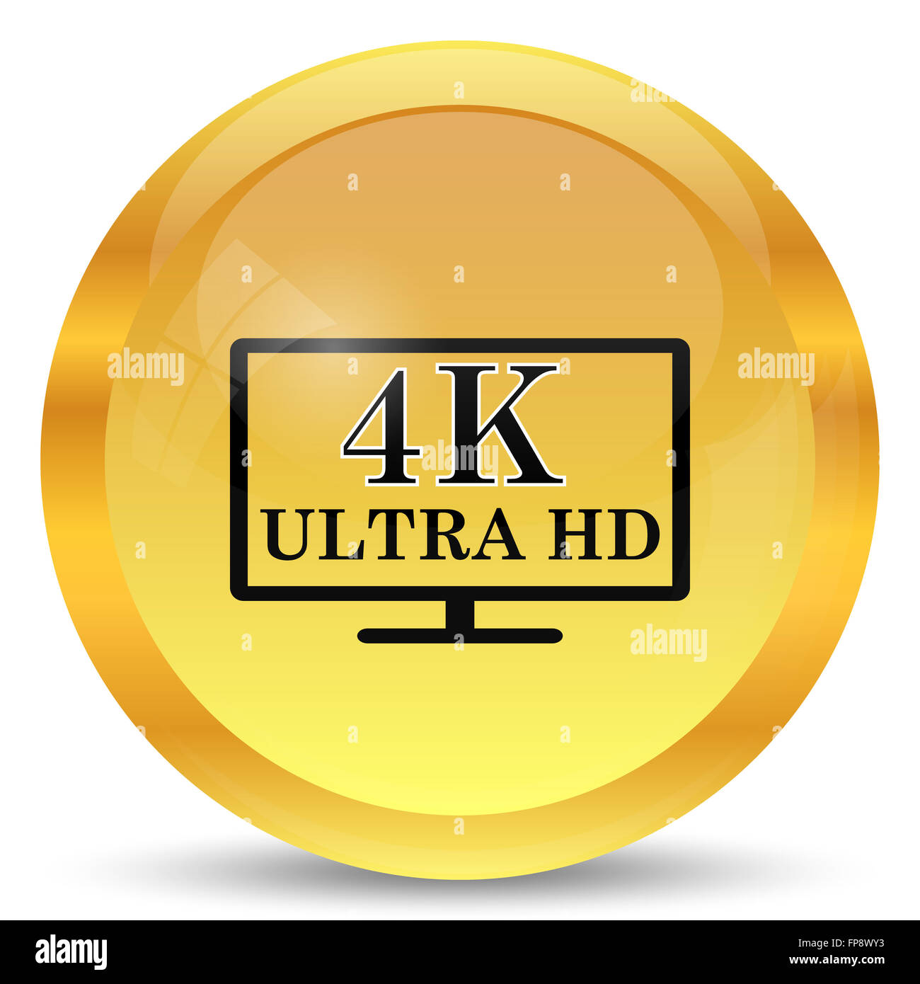 4K ultra HD icon. Internet button on white background Stock Photo - Alamy