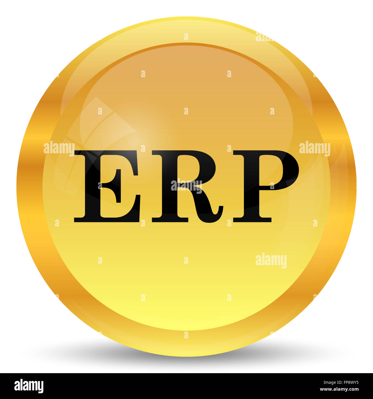 ERP icon. Internet button on white background Stock Photo - Alamy