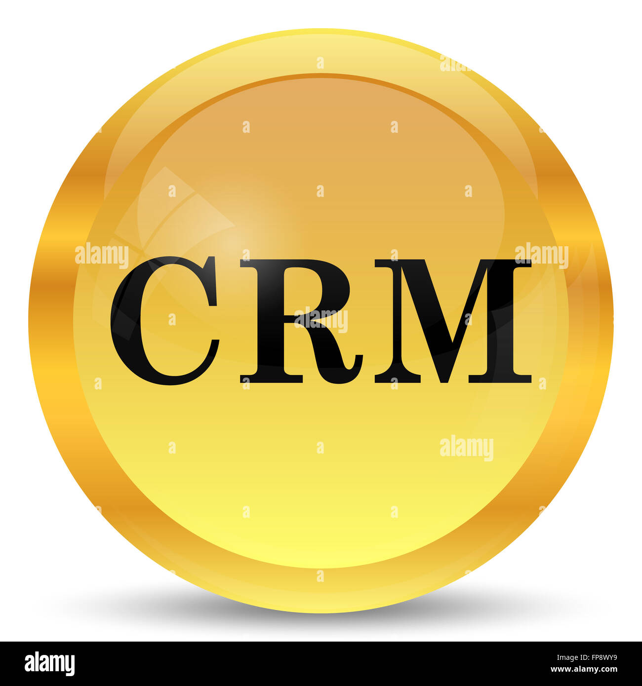 CRM icon. Internet button on white background Stock Photo - Alamy