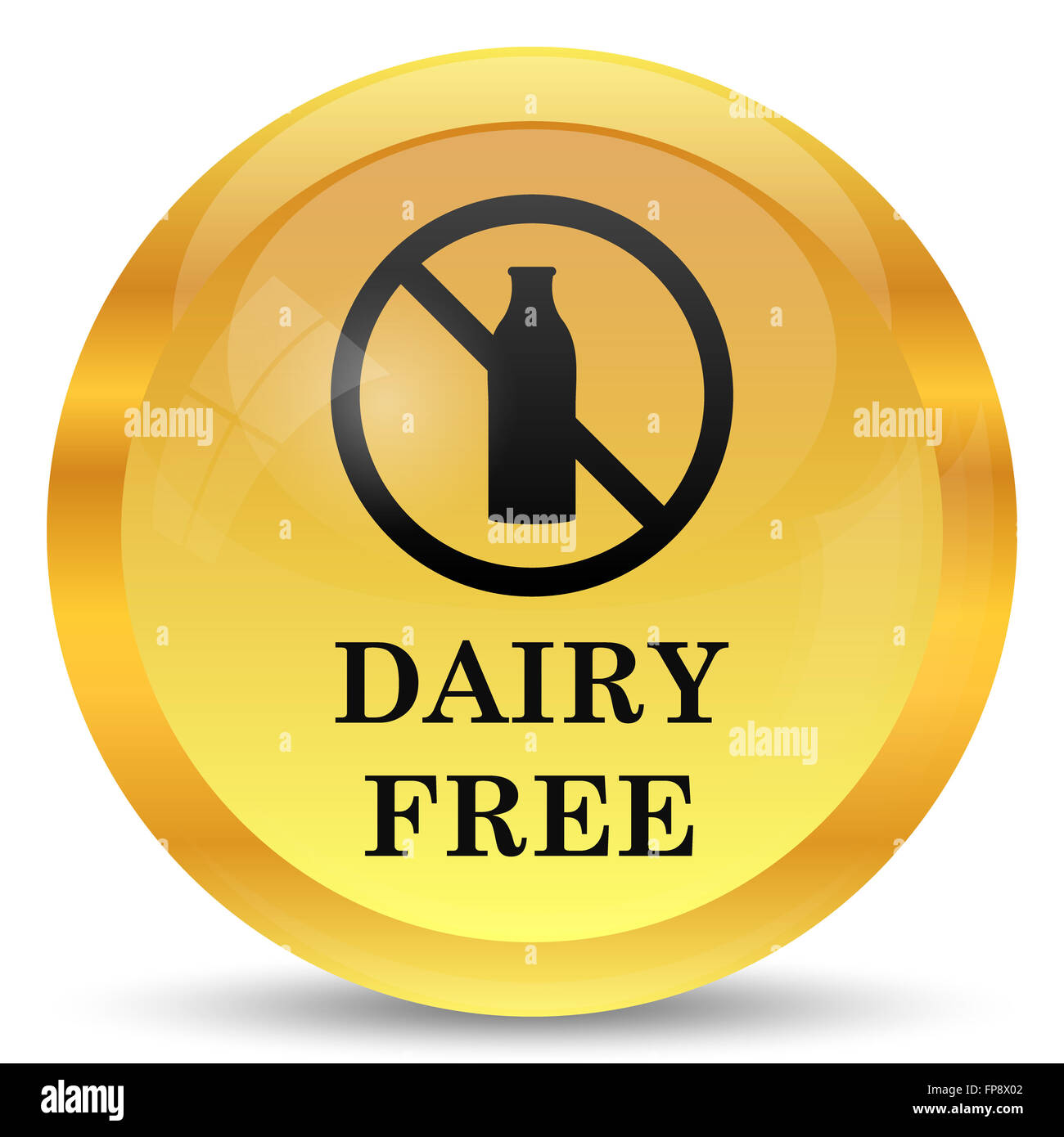 Dairy free icon. Internet button on white background Stock Photo - Alamy