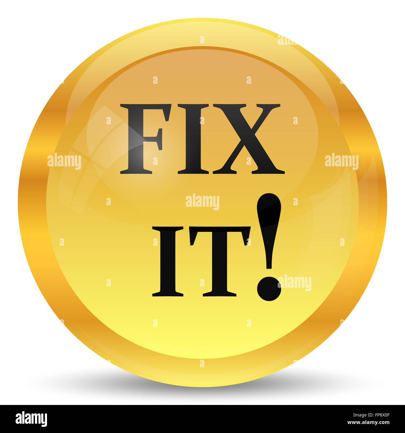 Fix it icon. Internet button on white background Stock Photo - Alamy