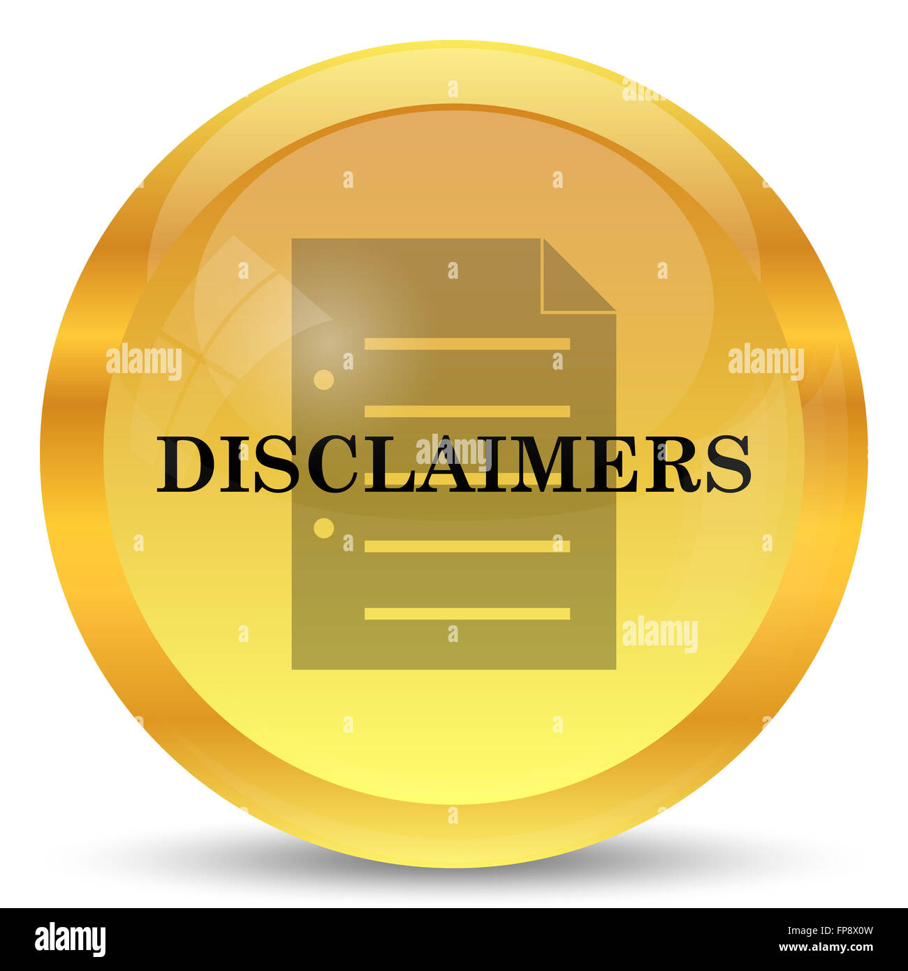 Disclaimers icon. Internet button on white background Stock Photo - Alamy