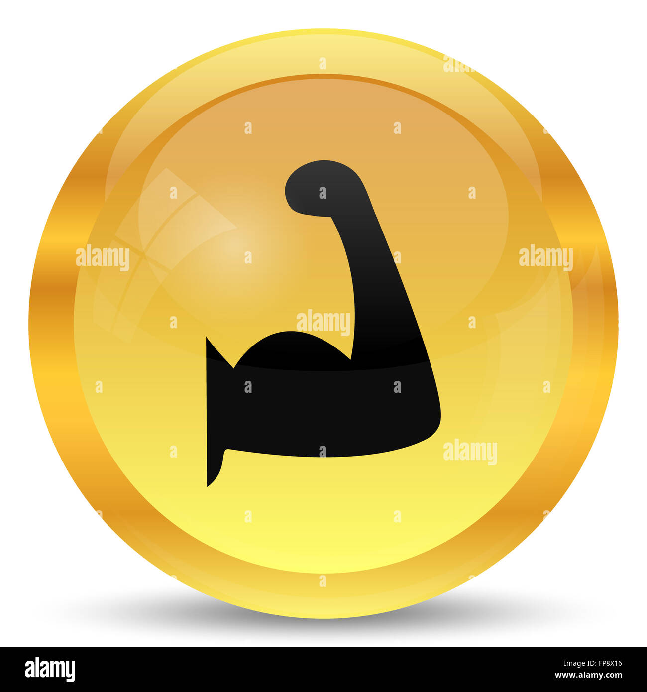 Muscle icon. Internet button on white background Stock Photo - Alamy