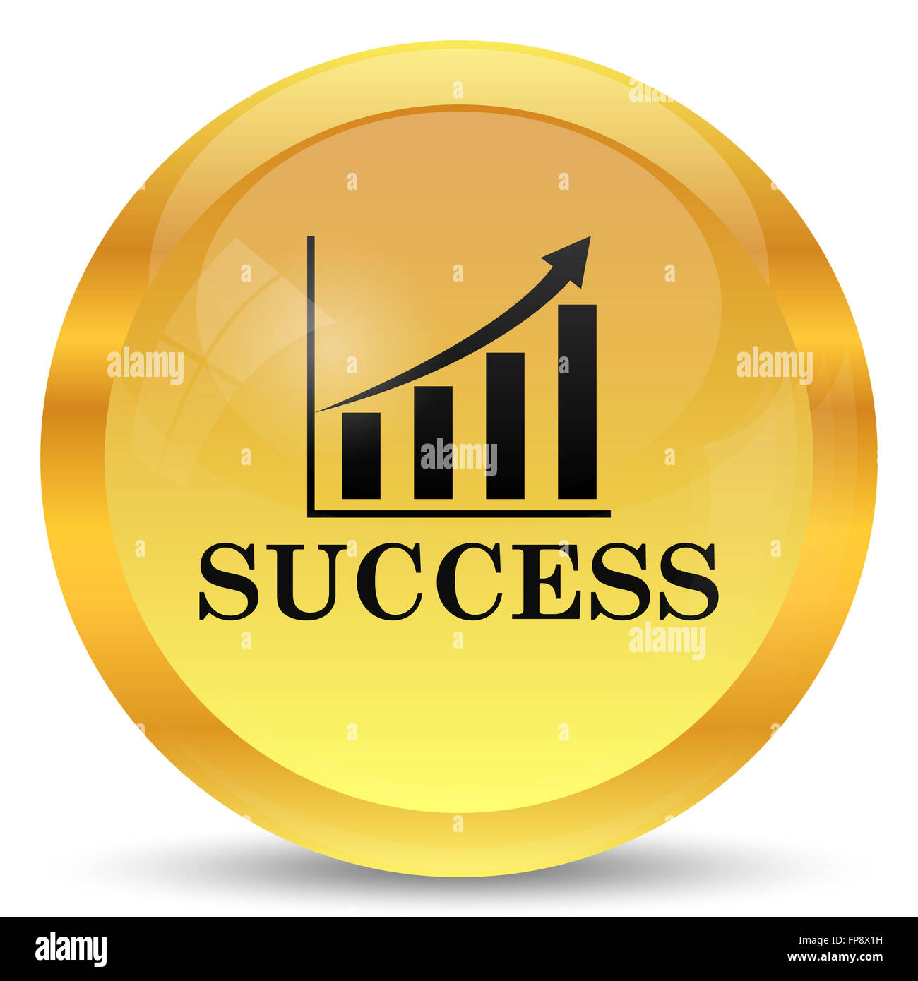 Success icon. Internet button on white background Stock Photo - Alamy