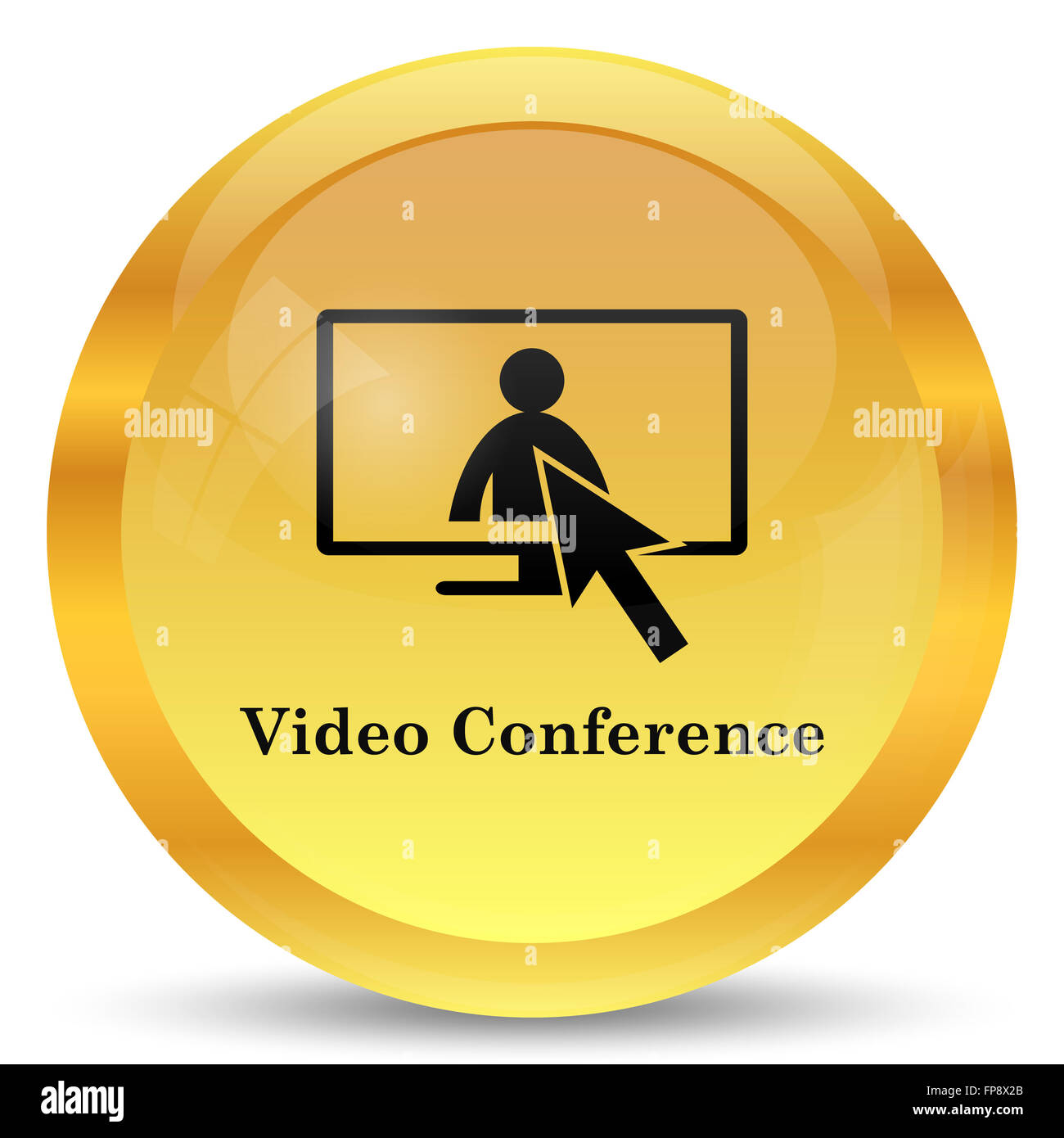 Video conference, online meeting icon. Internet button on white ...