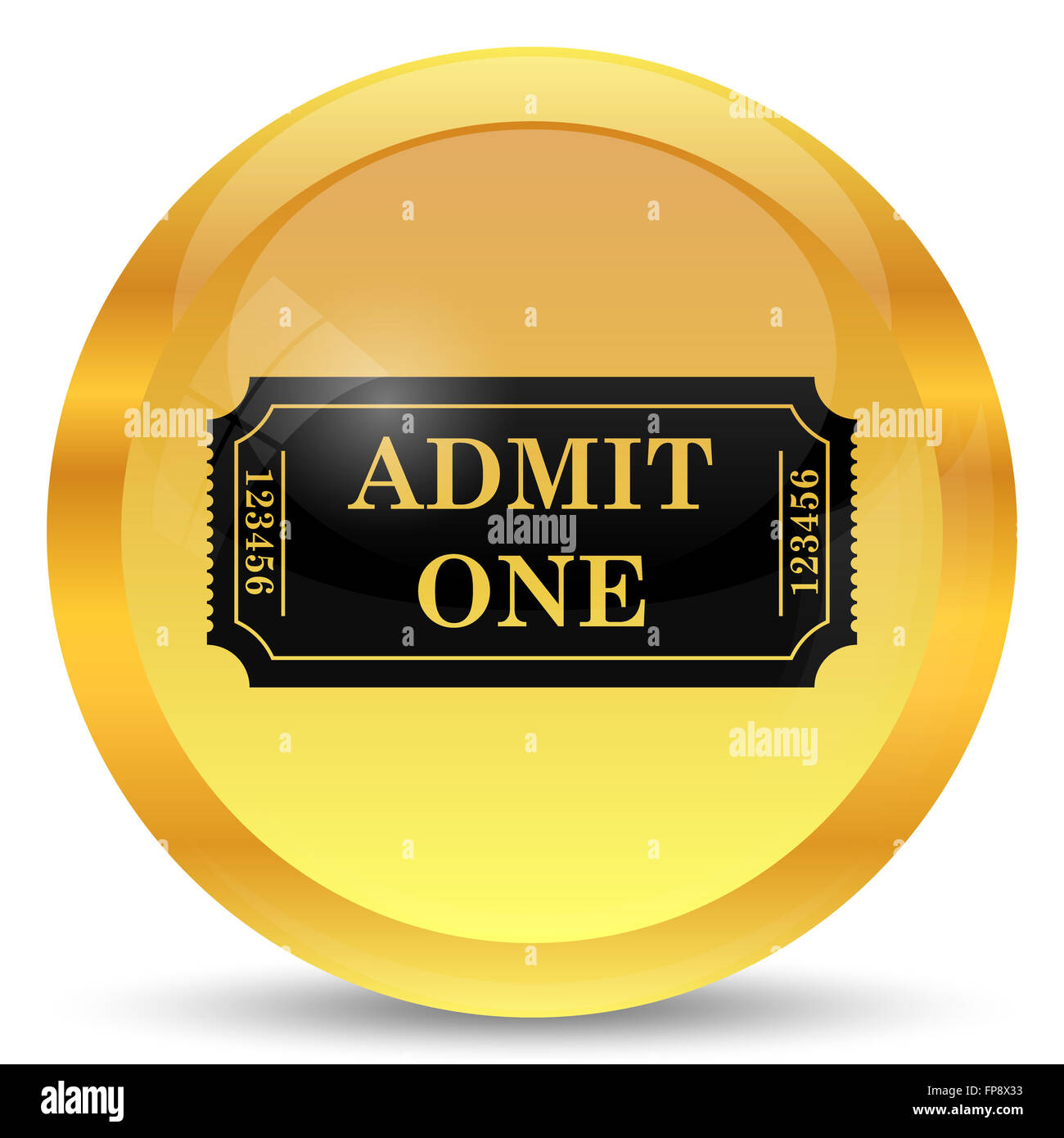 Admin one ticket icon. Internet button on white background Stock Photo ...