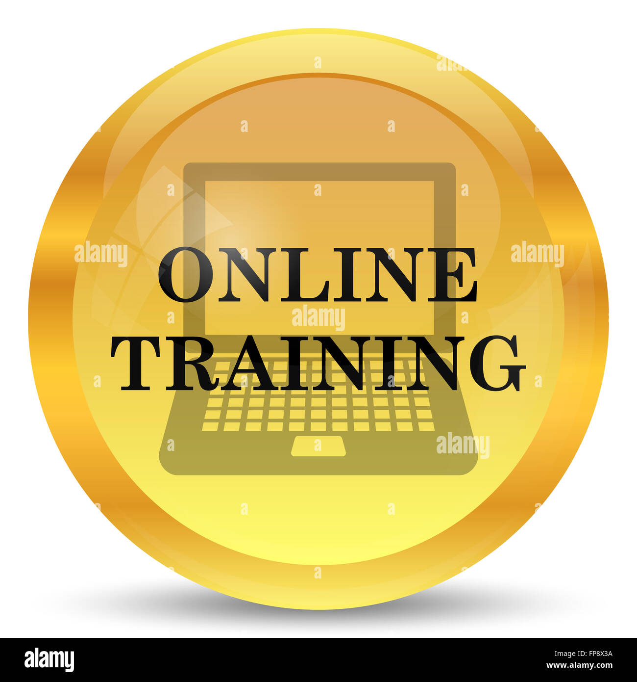 Online training icon. Internet button on white background Stock Photo ...