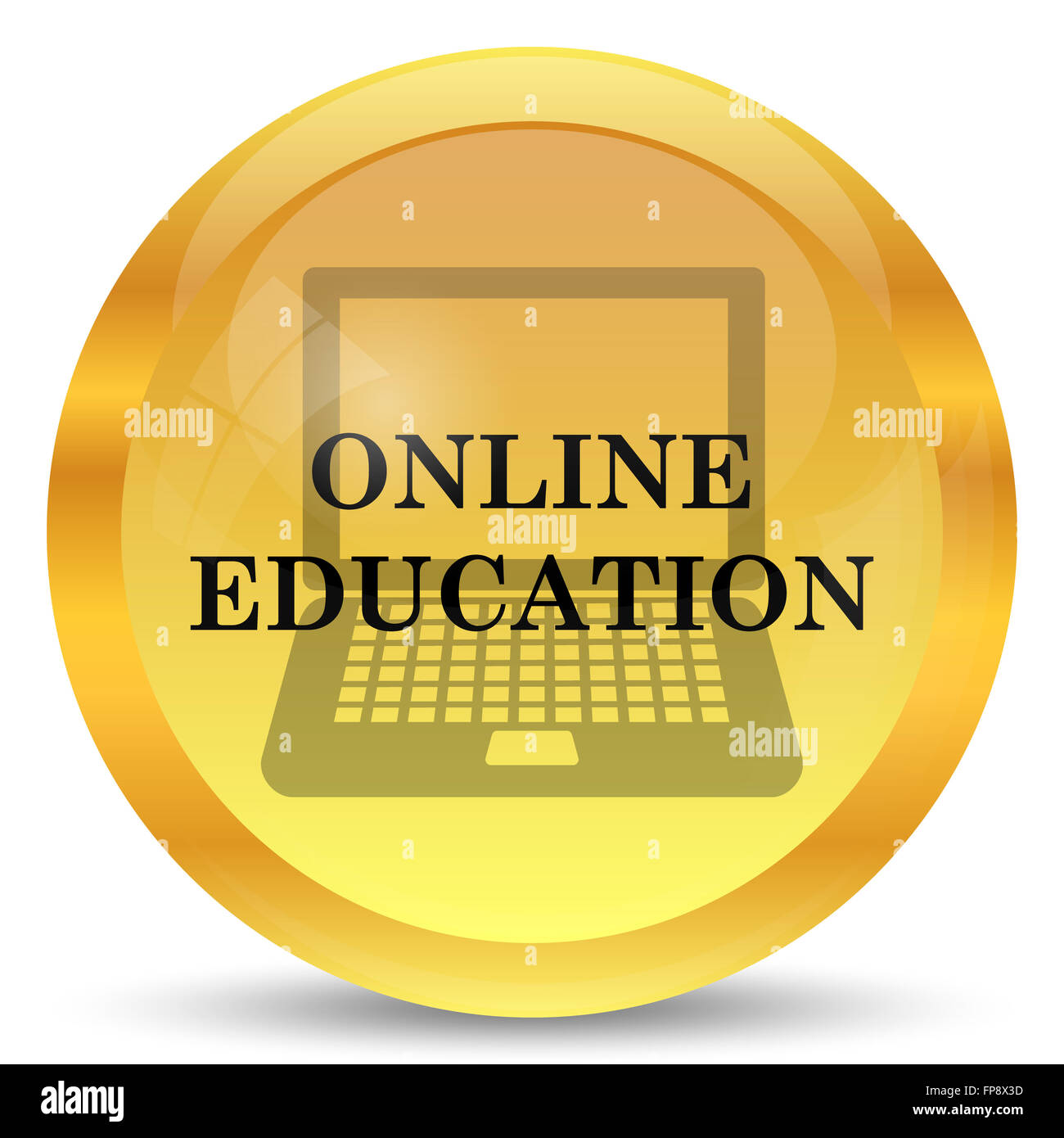 Online education icon. Internet button on white background Stock Photo ...