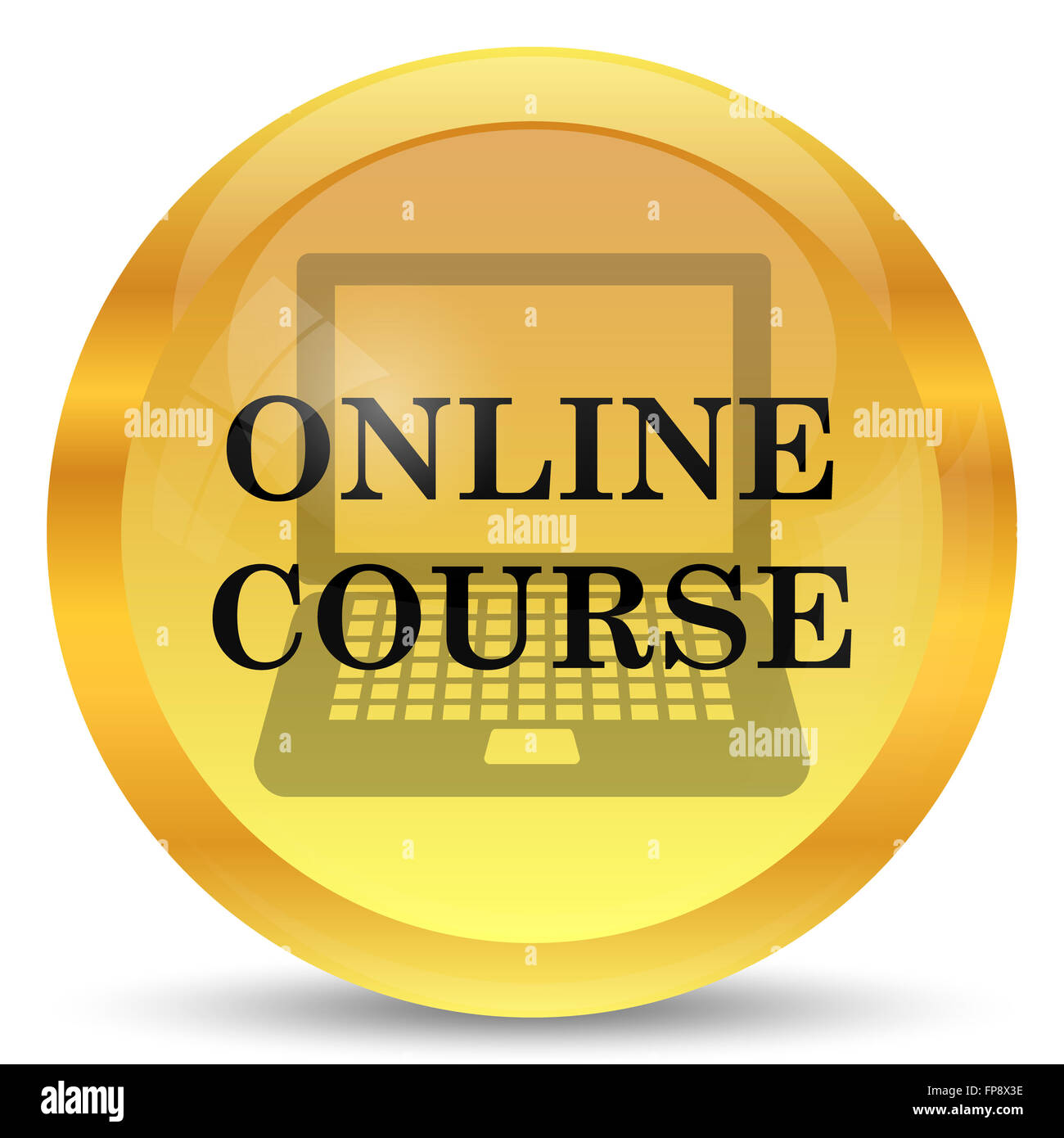 Online course icon. Internet button on white background Stock Photo - Alamy