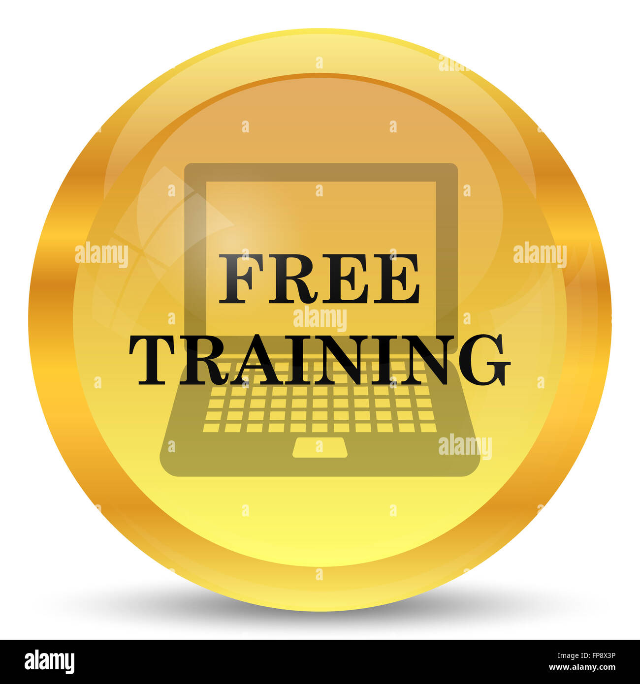 Free training icon. Internet button on white background Stock Photo - Alamy