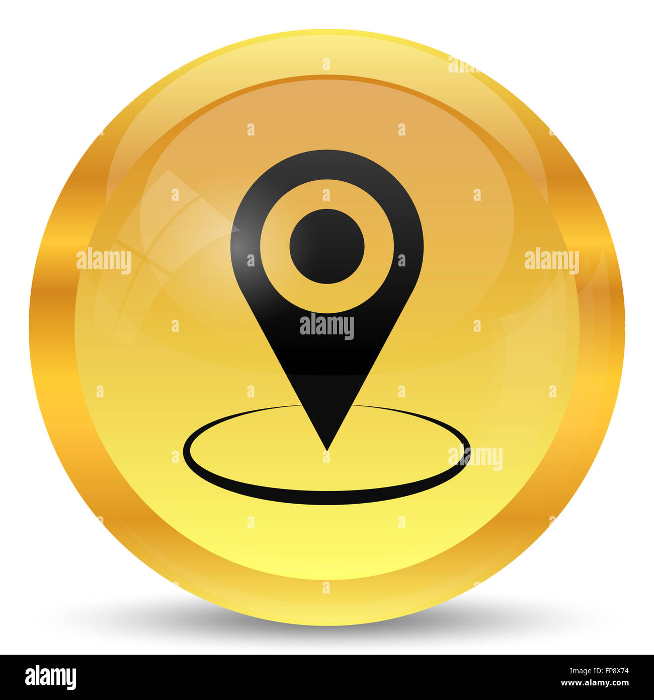 Pin location icon. Internet button on white background Stock Photo - Alamy