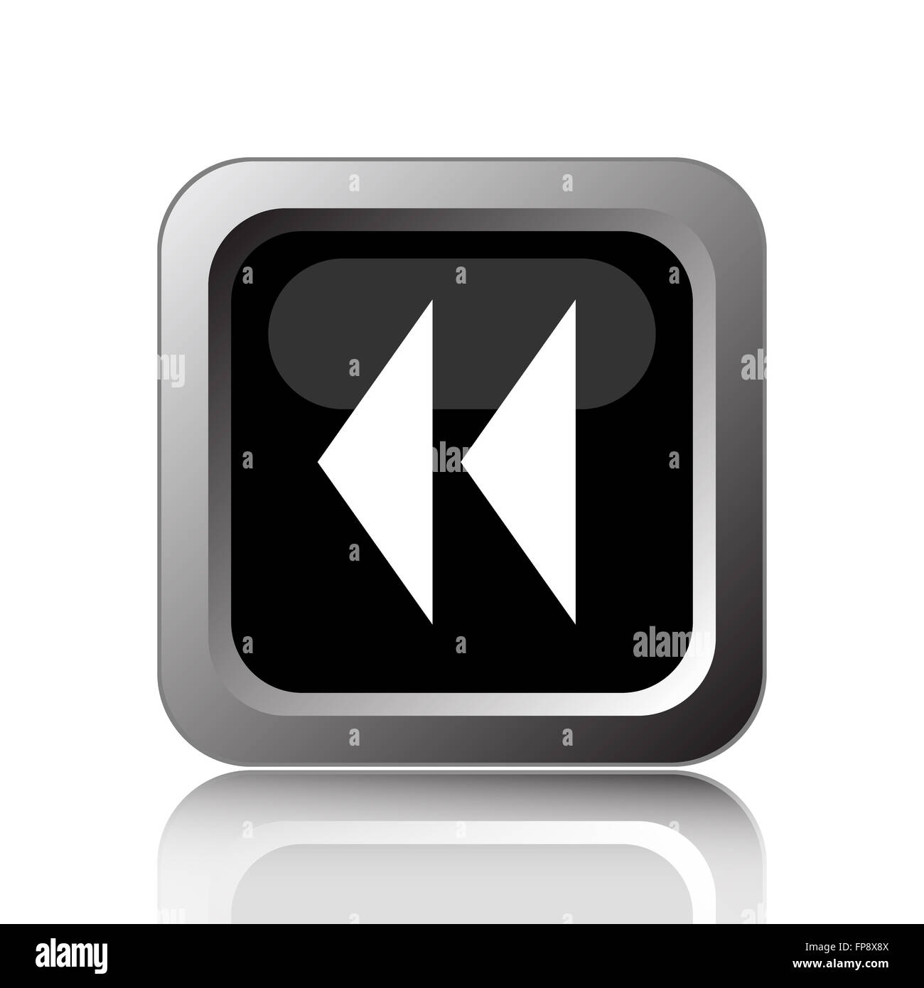 Rewind icon. Internet button on white background Stock Photo - Alamy