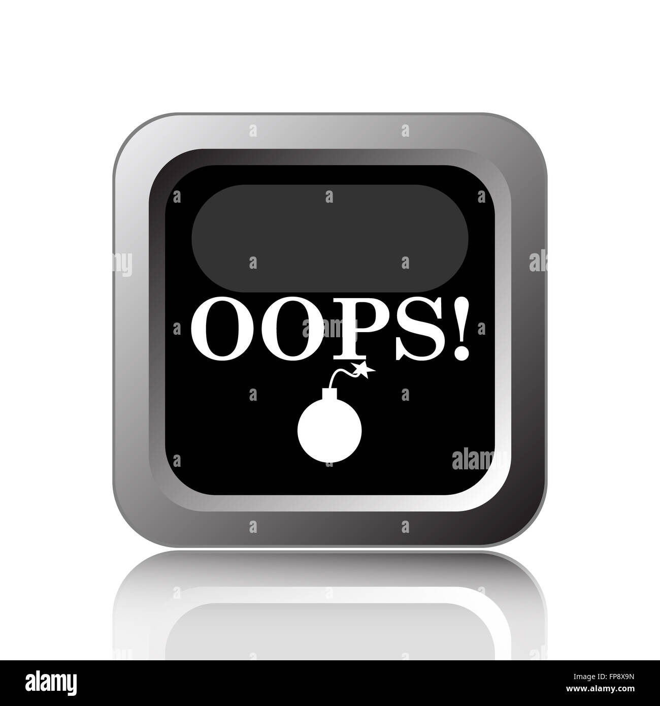 Oops icon. Internet button on white background Stock Photo - Alamy
