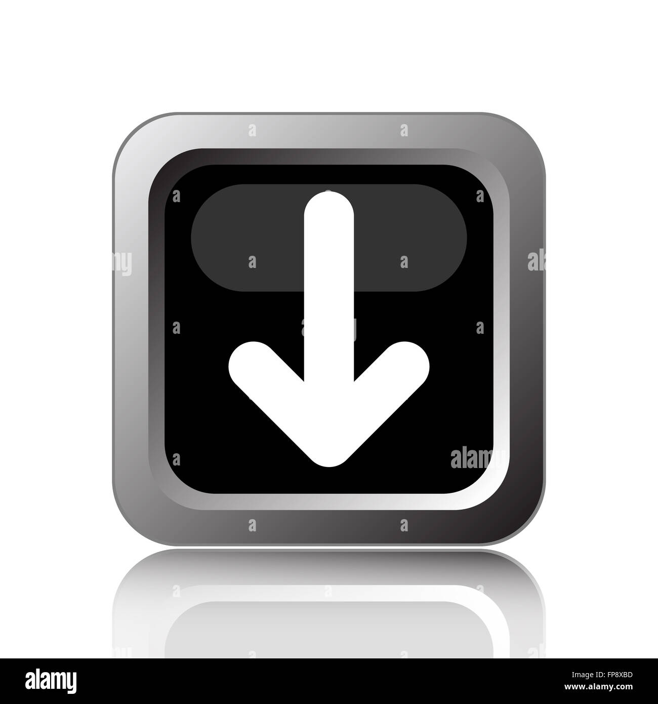 Down arrow icon. Internet button on white background Stock Photo - Alamy