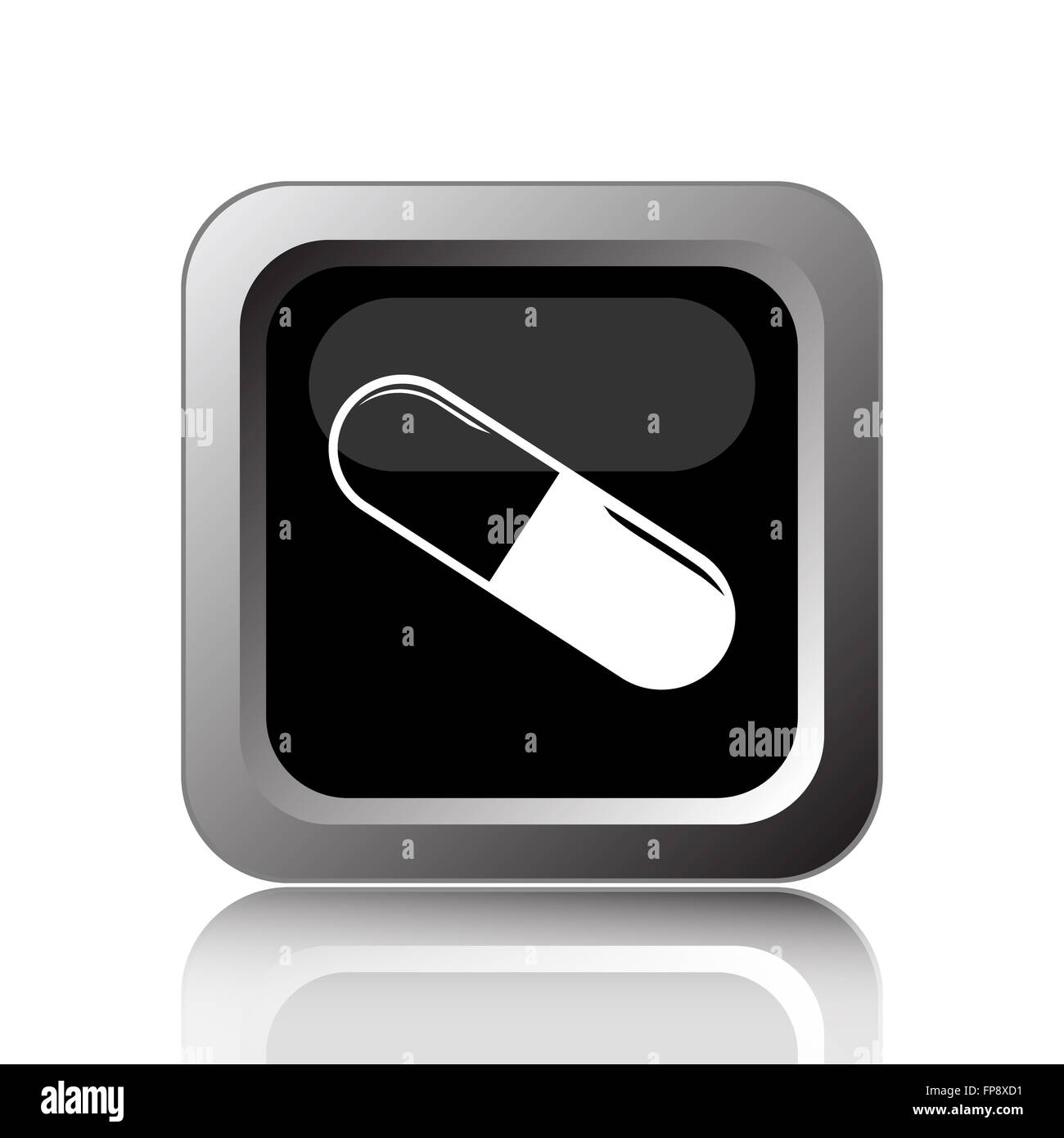 Pill icon. Internet button on white background Stock Photo - Alamy