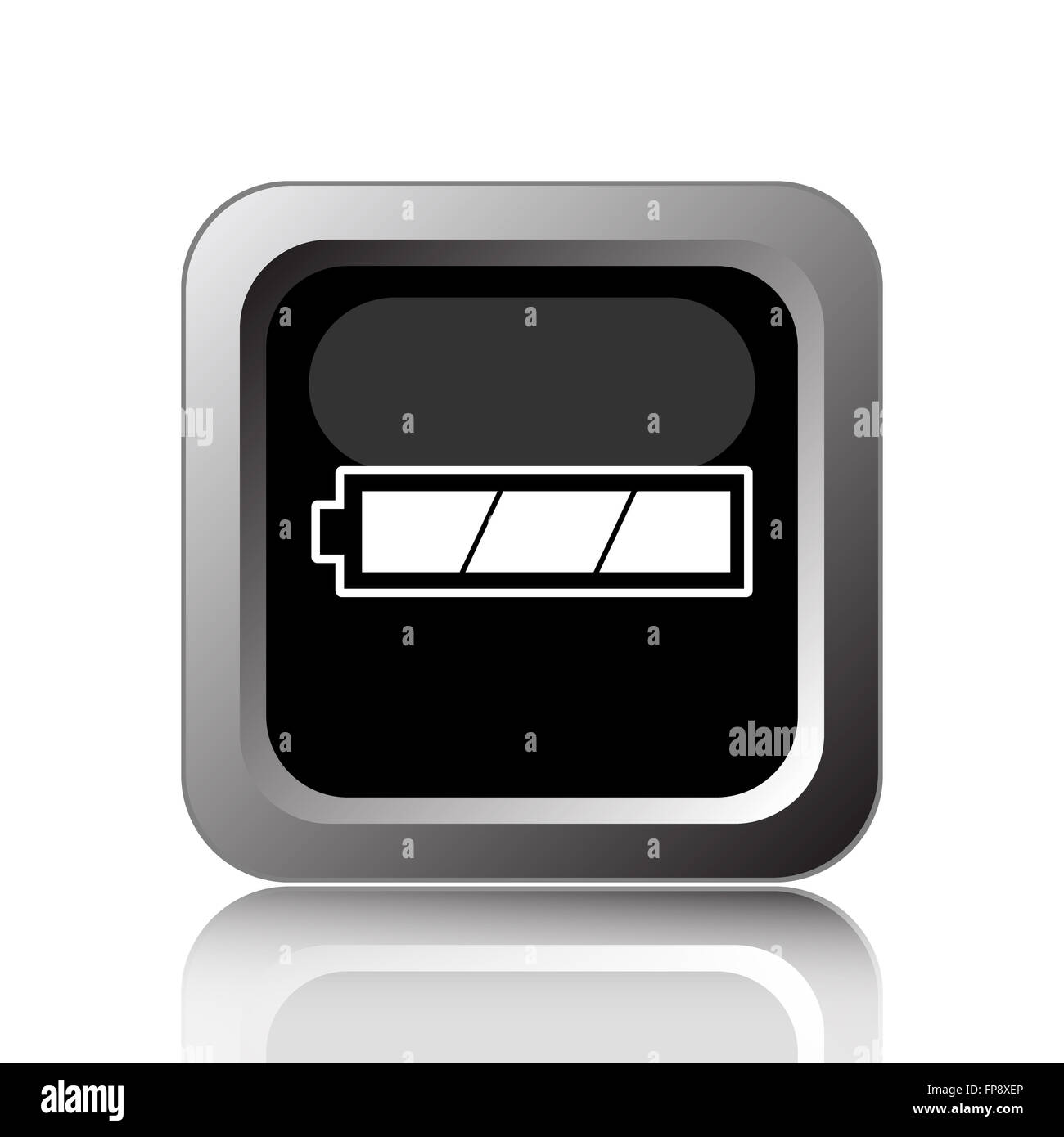 Fully charged battery icon. Internet button on white background Stock ...